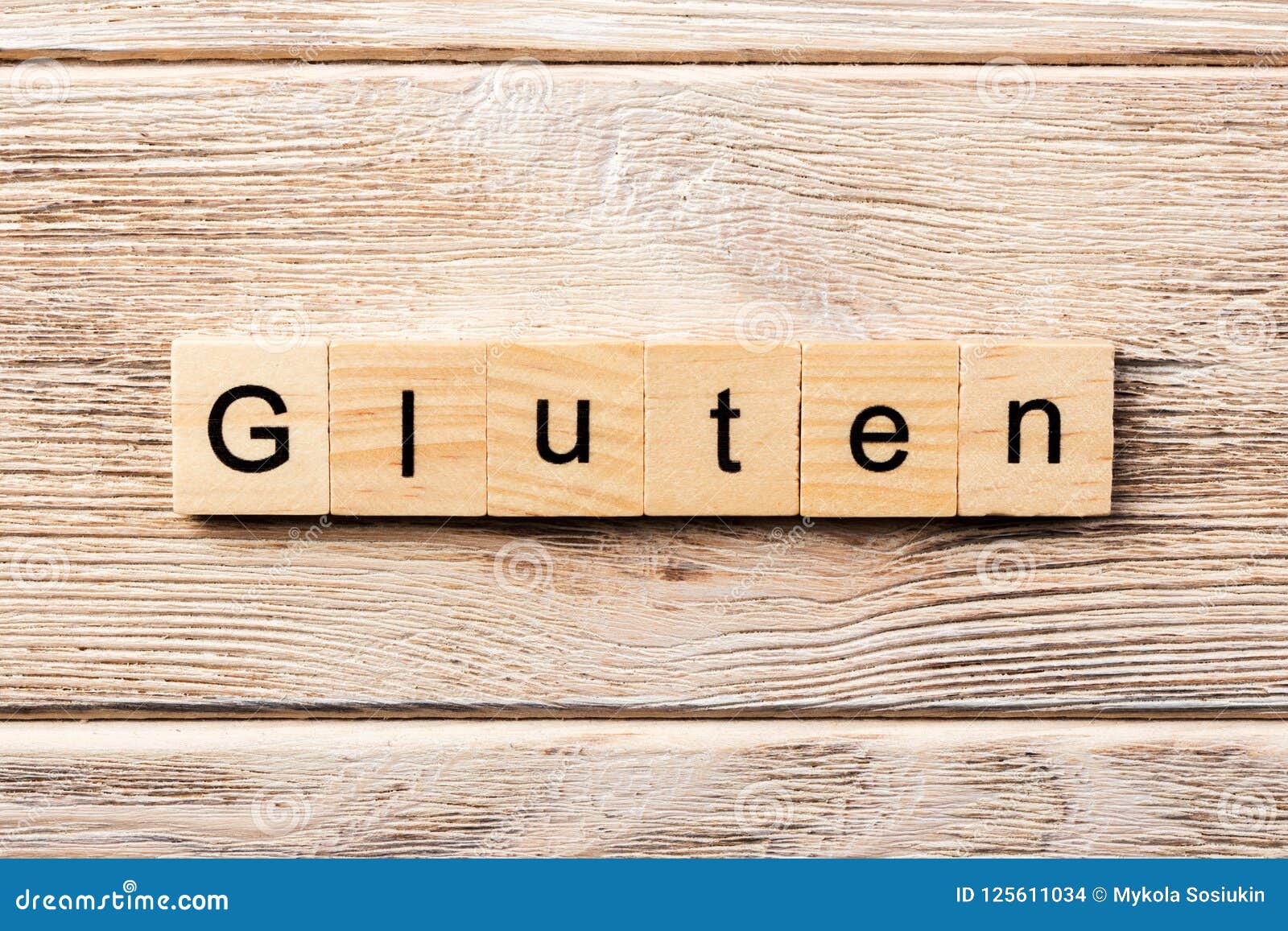 Gluten Word Written on Wood Block. Gluten Text on Table, Concept Stock ...