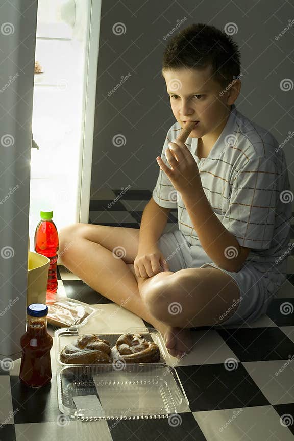 Glutton stock image. Image of caucasian, open, food, fridge - 3302317