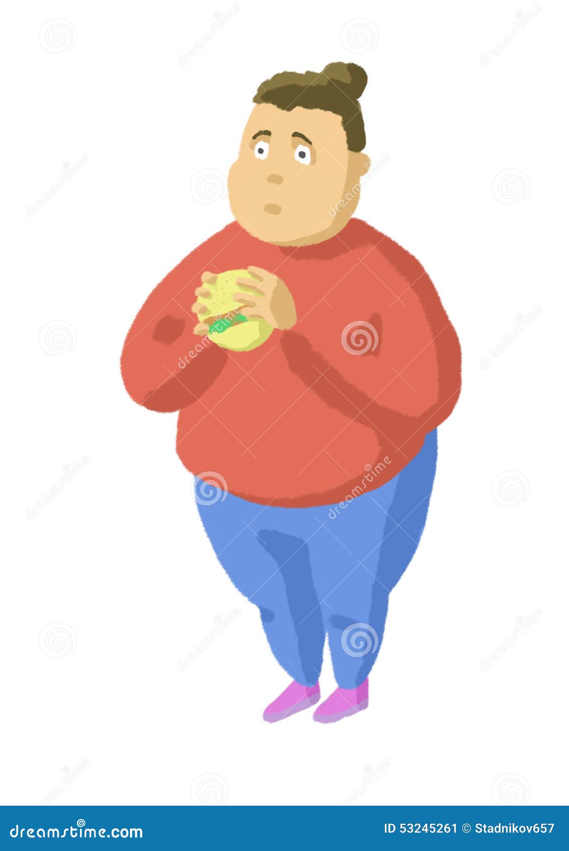 Glutton stock illustration. Illustration of hamburger - 53245261
