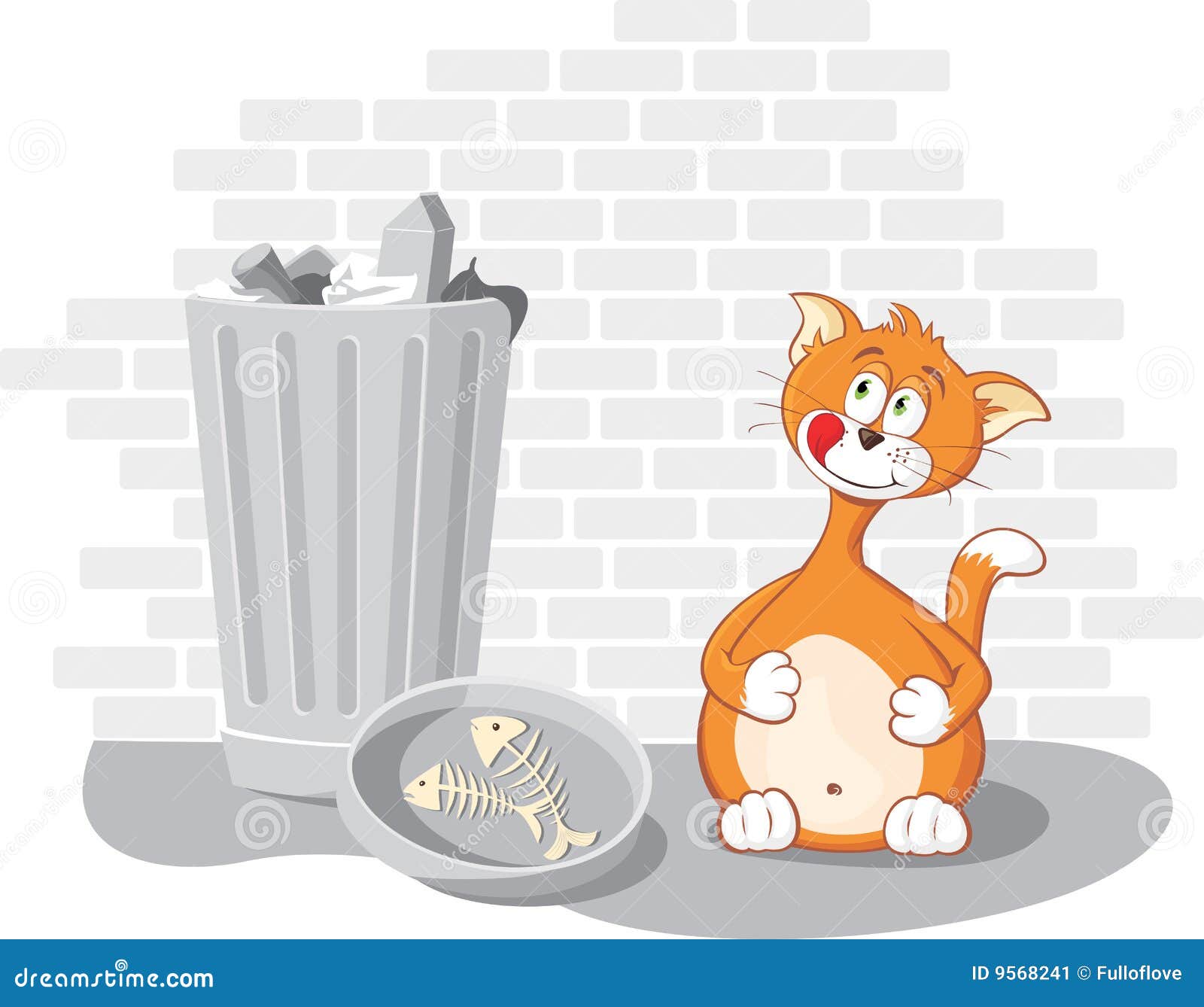 Glutton Cat Cartoon Vector | CartoonDealer.com #9568241