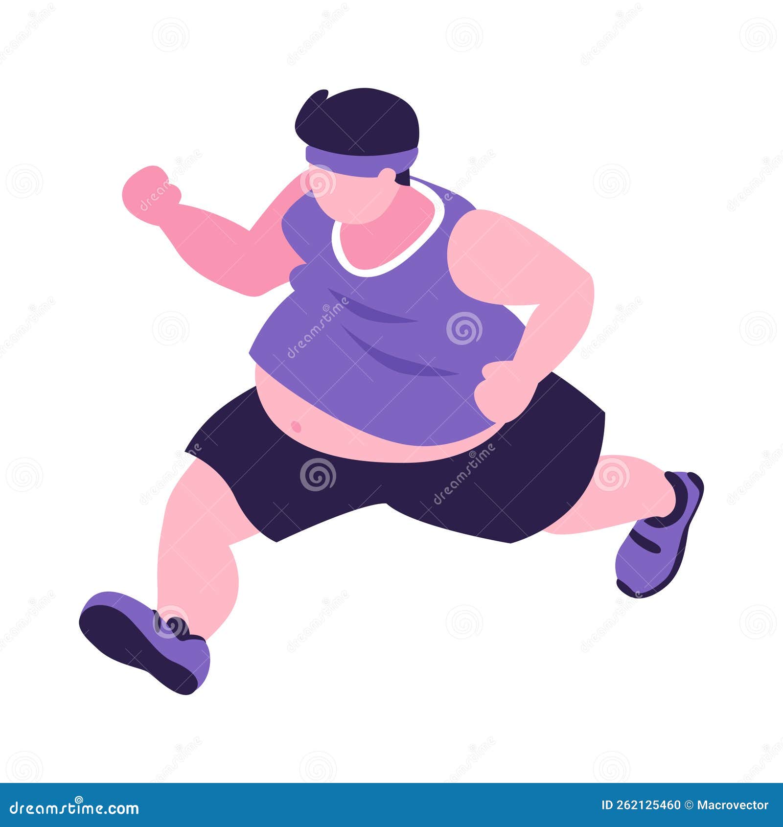 Gluttony Boy Running Composition Vector Illustration | CartoonDealer ...