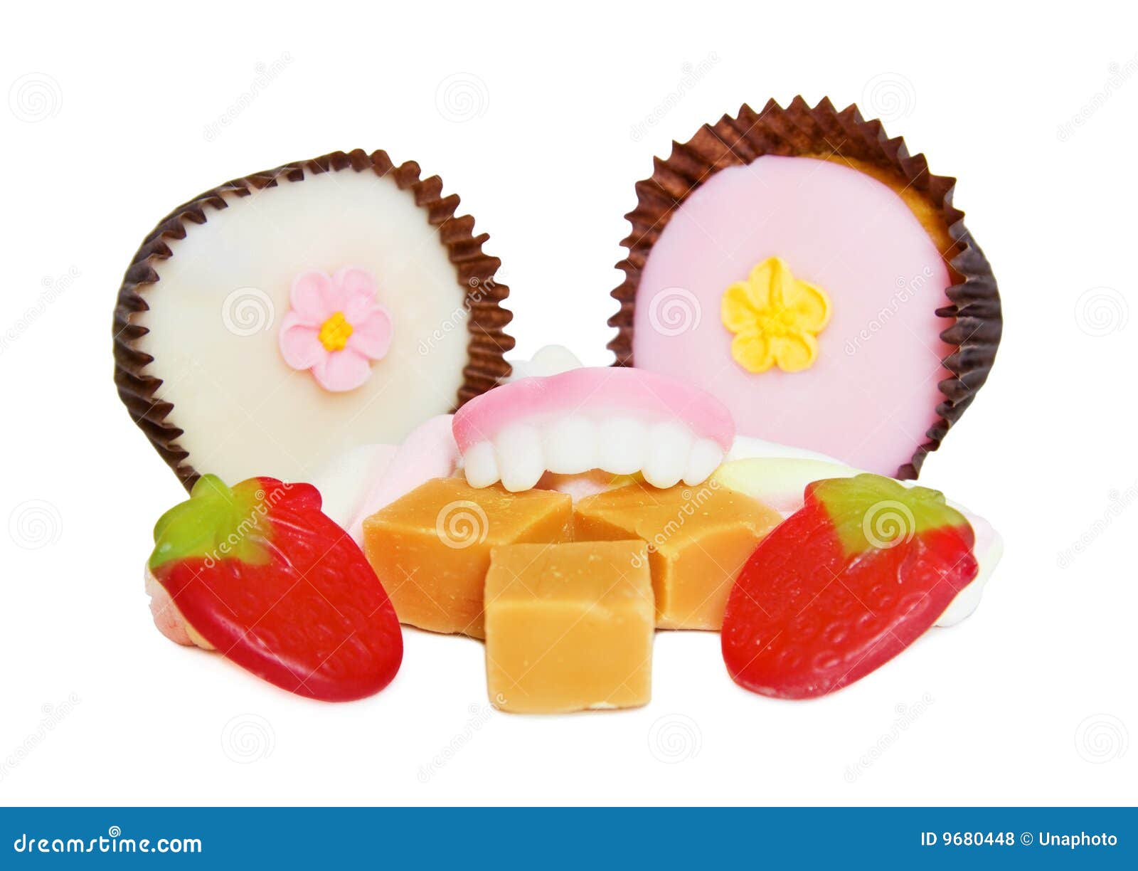 Gluttony - Candy Dentures Eating Mix Of Sweets Stock Photo ...