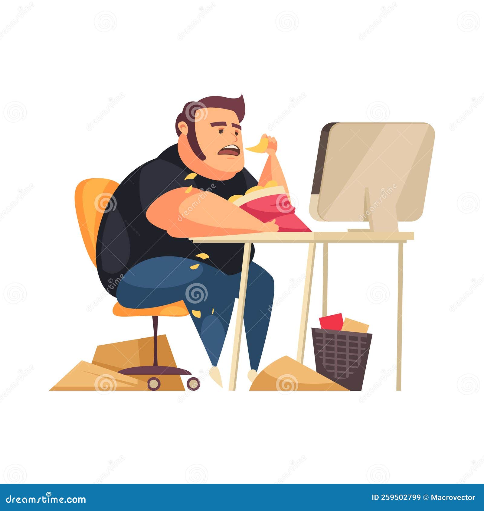 Gluttony Flat Concept stock illustration. Illustration of element ...