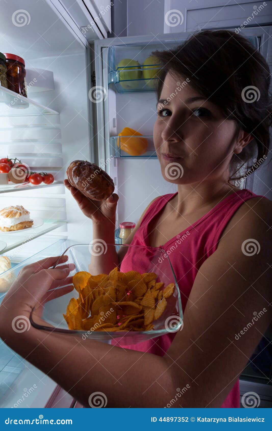 Gluttony at the night stock photo. Image of female, dark - 44897352