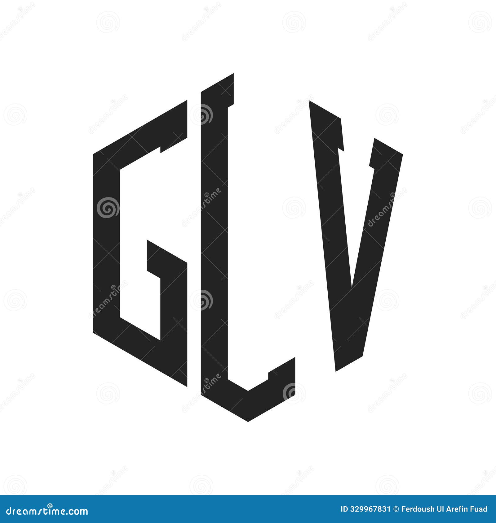 GLV Logo Design. Initial Letter GLV Monogram Logo Using Hexagon Shape ...