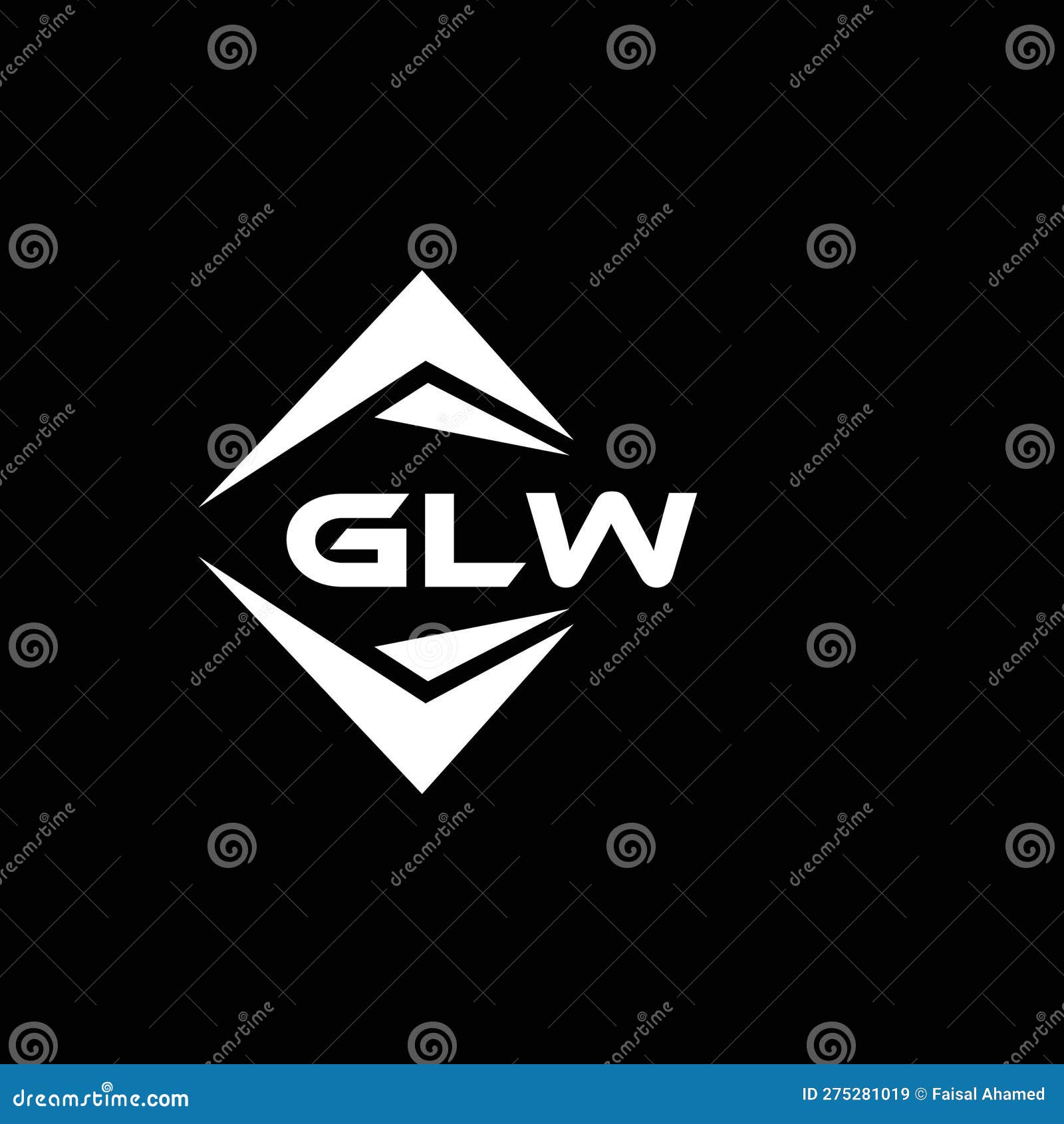 GLW Abstract Technology Logo Design on Black Background. GLW Creative ...