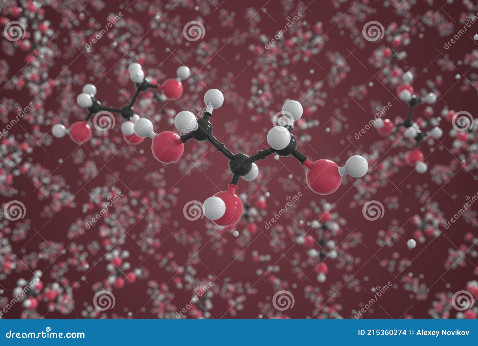Glycerin Molecule Made with Balls, Conceptual Molecular Model. Chemical ...