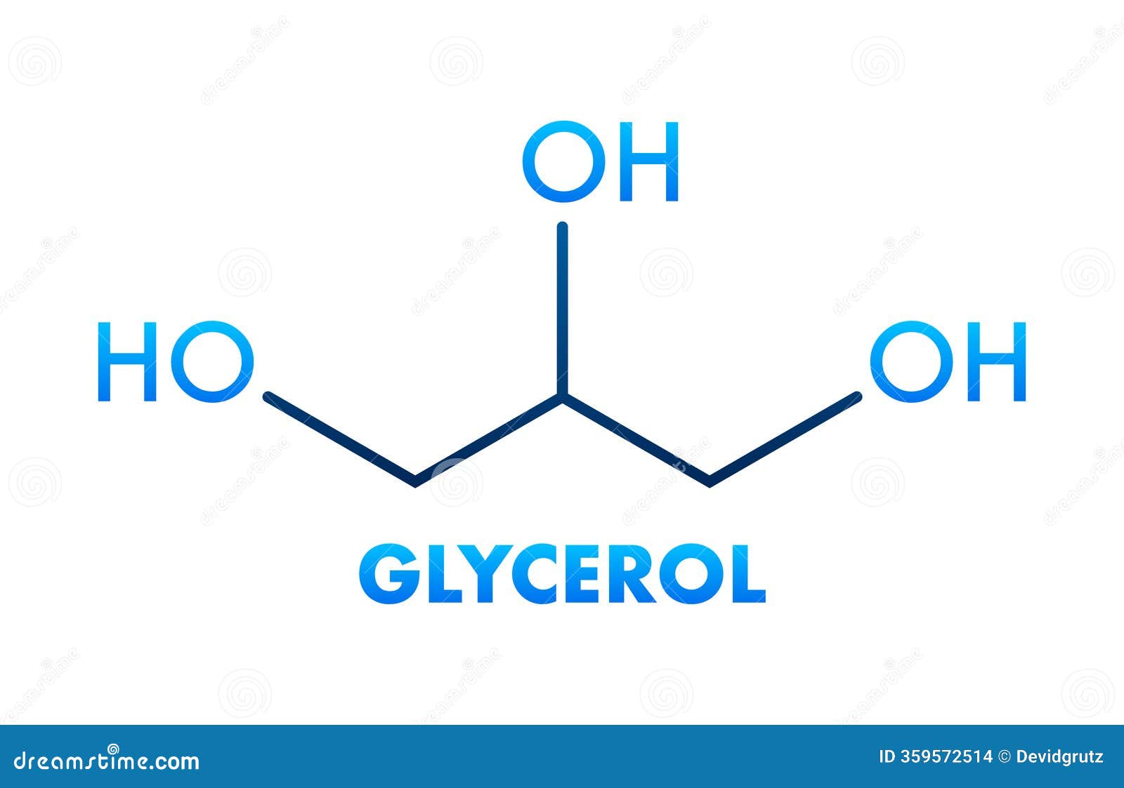 Glycerol Molecular Structure with Hydroxyl Groups Forming Sugar Alcohol ...