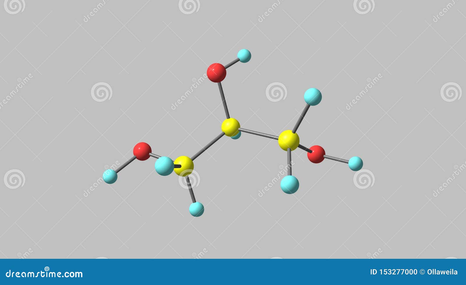 Glycerol Molecular Structure Isolated on Grey Stock Illustration ...