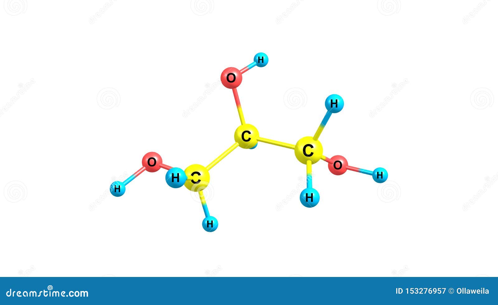 Glycerol Molecular Structure, 3d Model Molecule, Glycerine, Structural ...