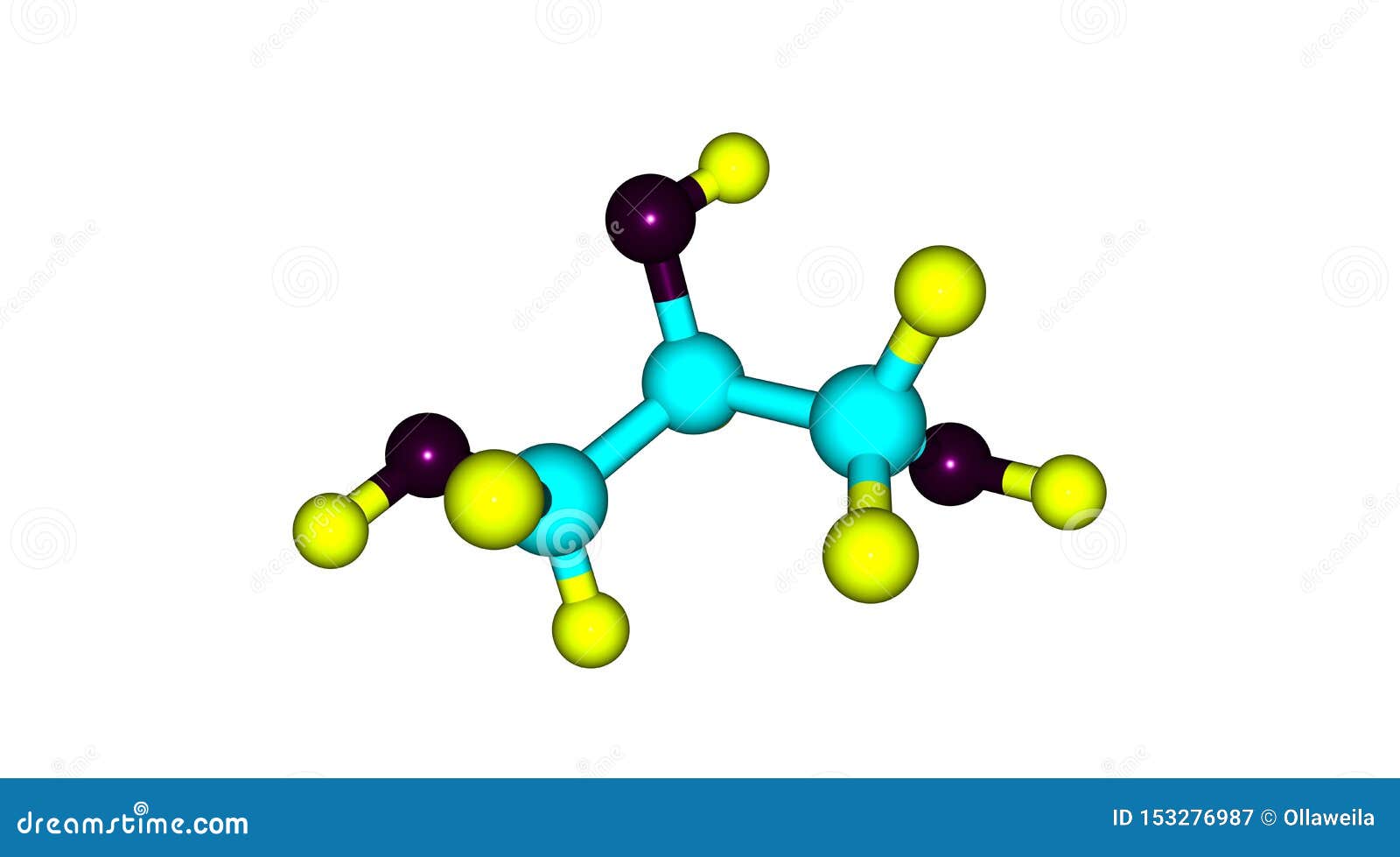Glycerol Molecular Structure, 3d Model Molecule, Glycerine, Structural ...