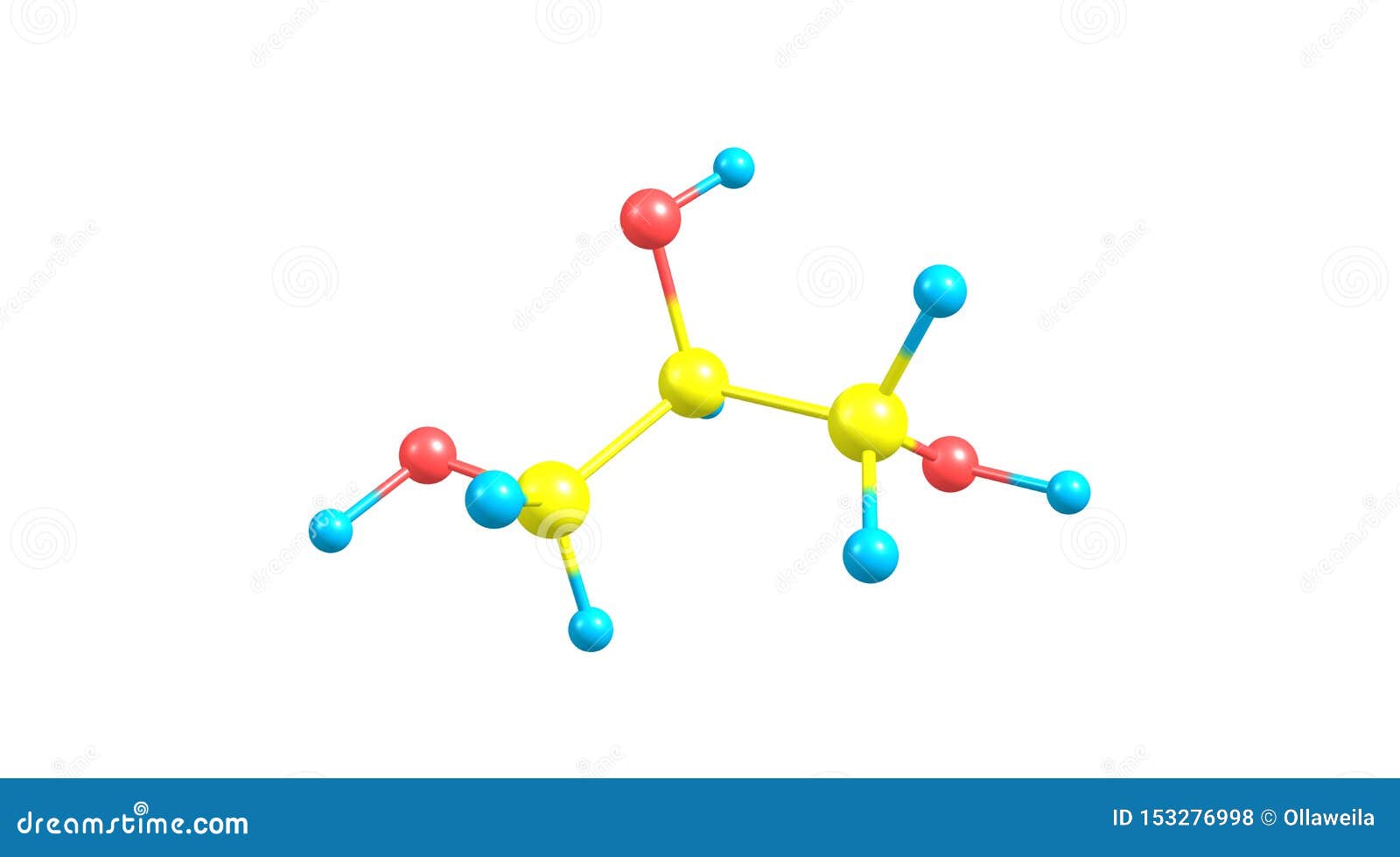 Glycerol Molecular Structure Isolated on White Stock Illustration ...
