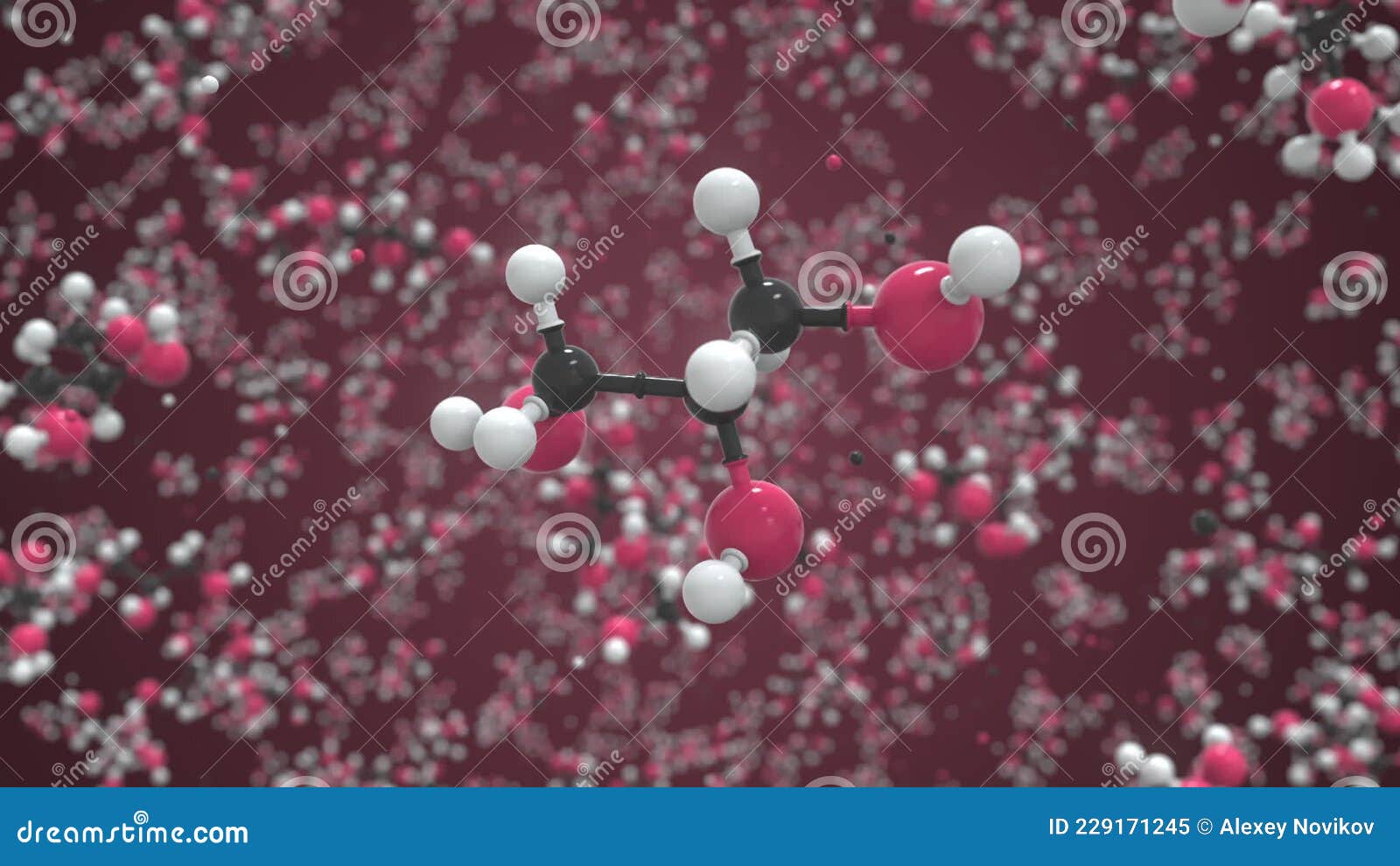 Glycerol Molecule Made with Balls, Scientific Molecular Model. Chemical ...