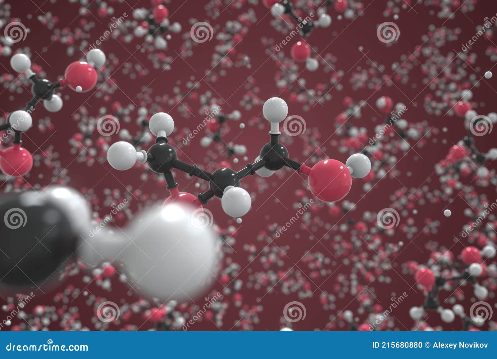 Glycidol Molecule, Ball-and-stick Molecular Model. Chemical 3d ...