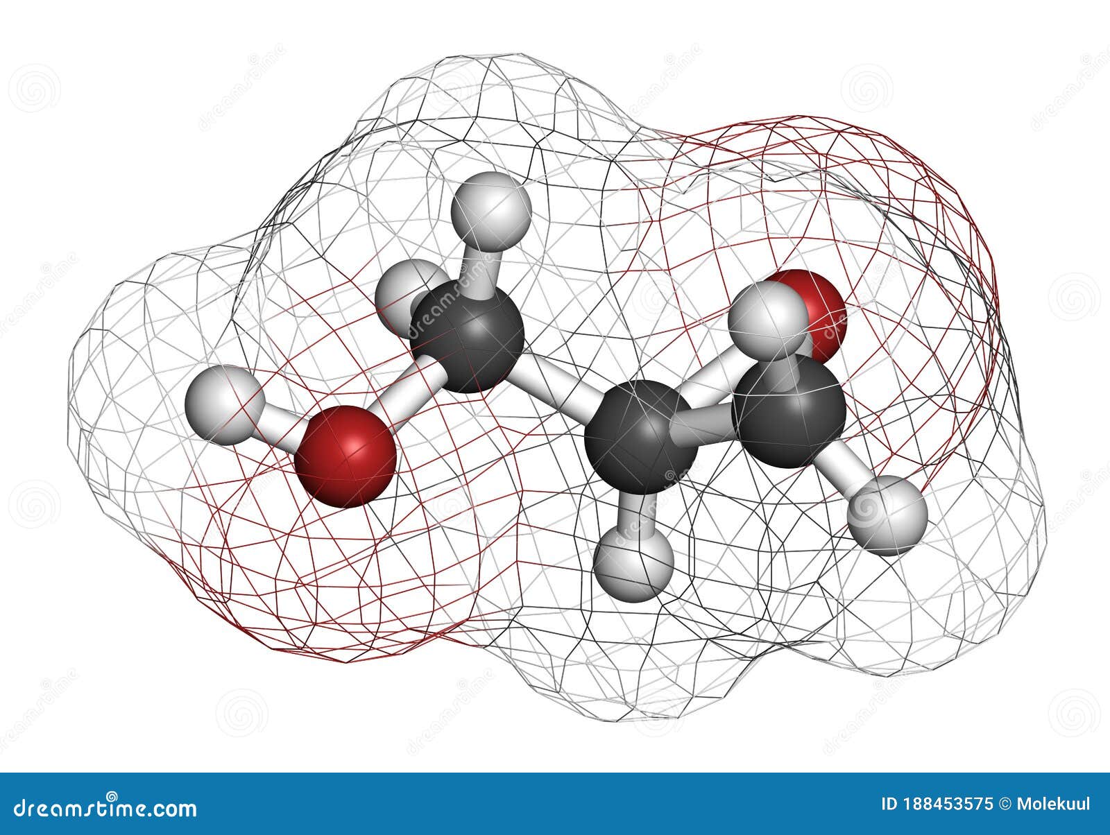 Glycidol Molecule. 3D Rendering Stock Illustration - Illustration of ...