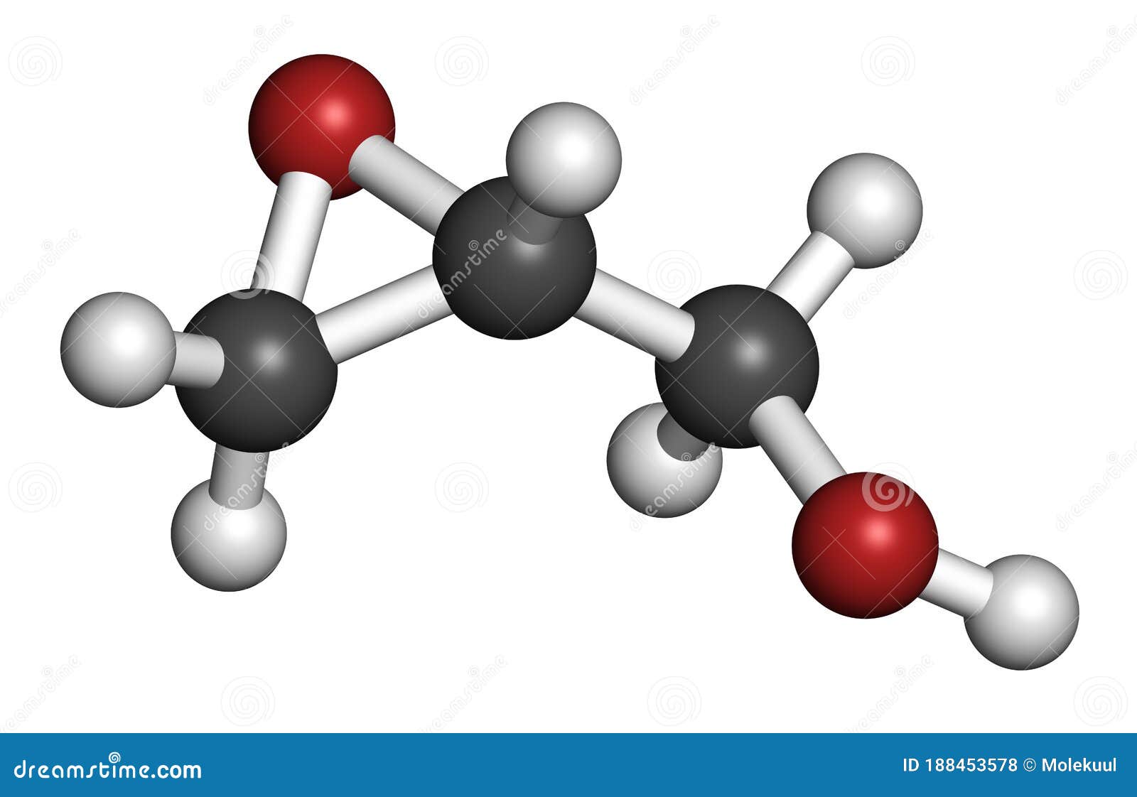 Glycidol Molecule. 3D Rendering Stock Illustration - Illustration of ...