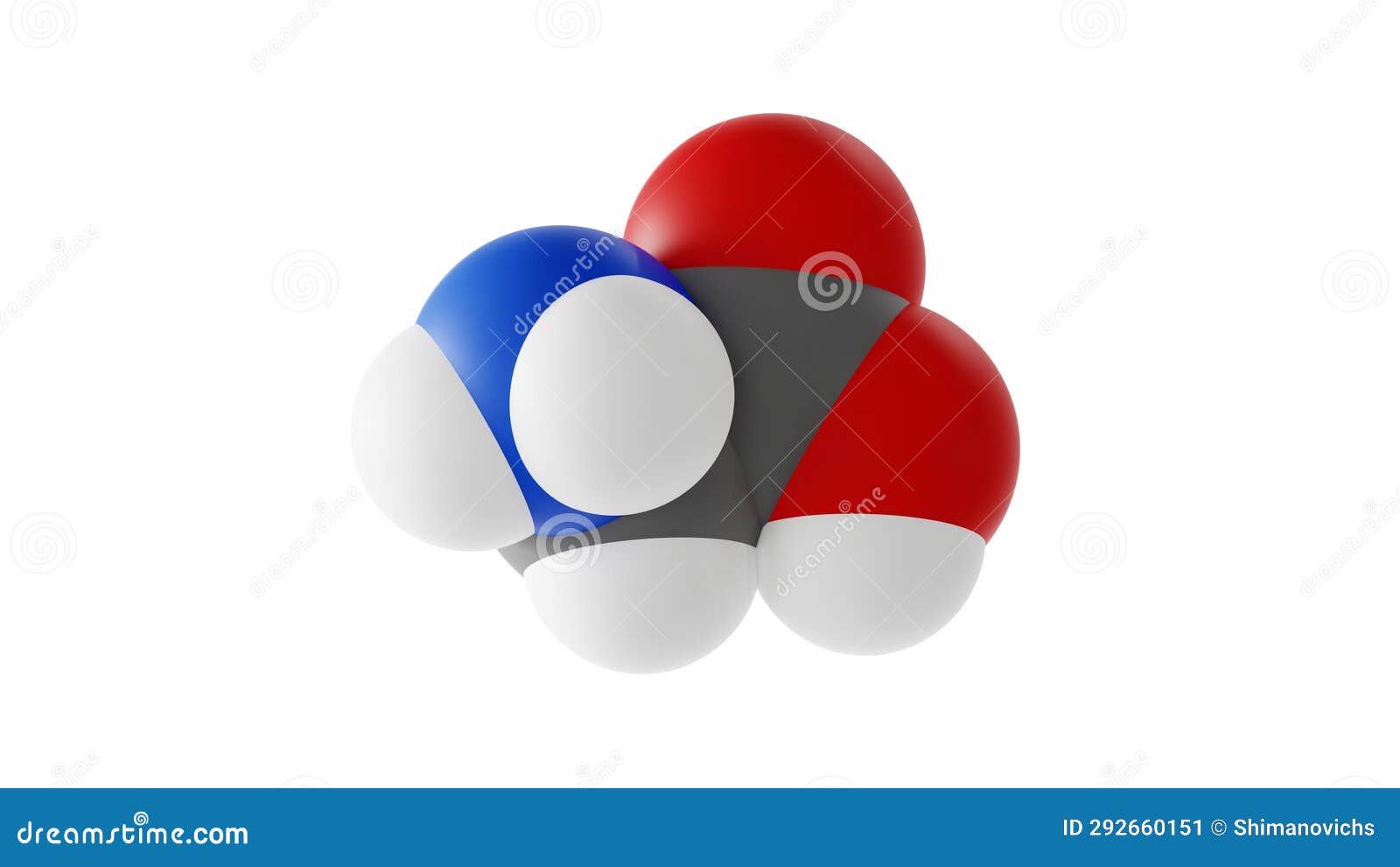 Glycine Molecule 3d, Molecular Structure, Ball And Stick Model ...