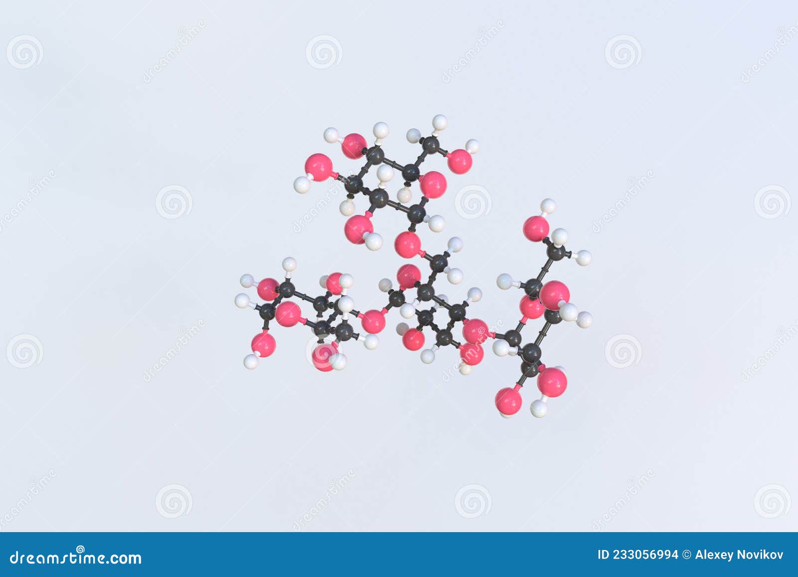 Glycogen Molecule Made with Balls, Scientific Molecular Model. 3D ...