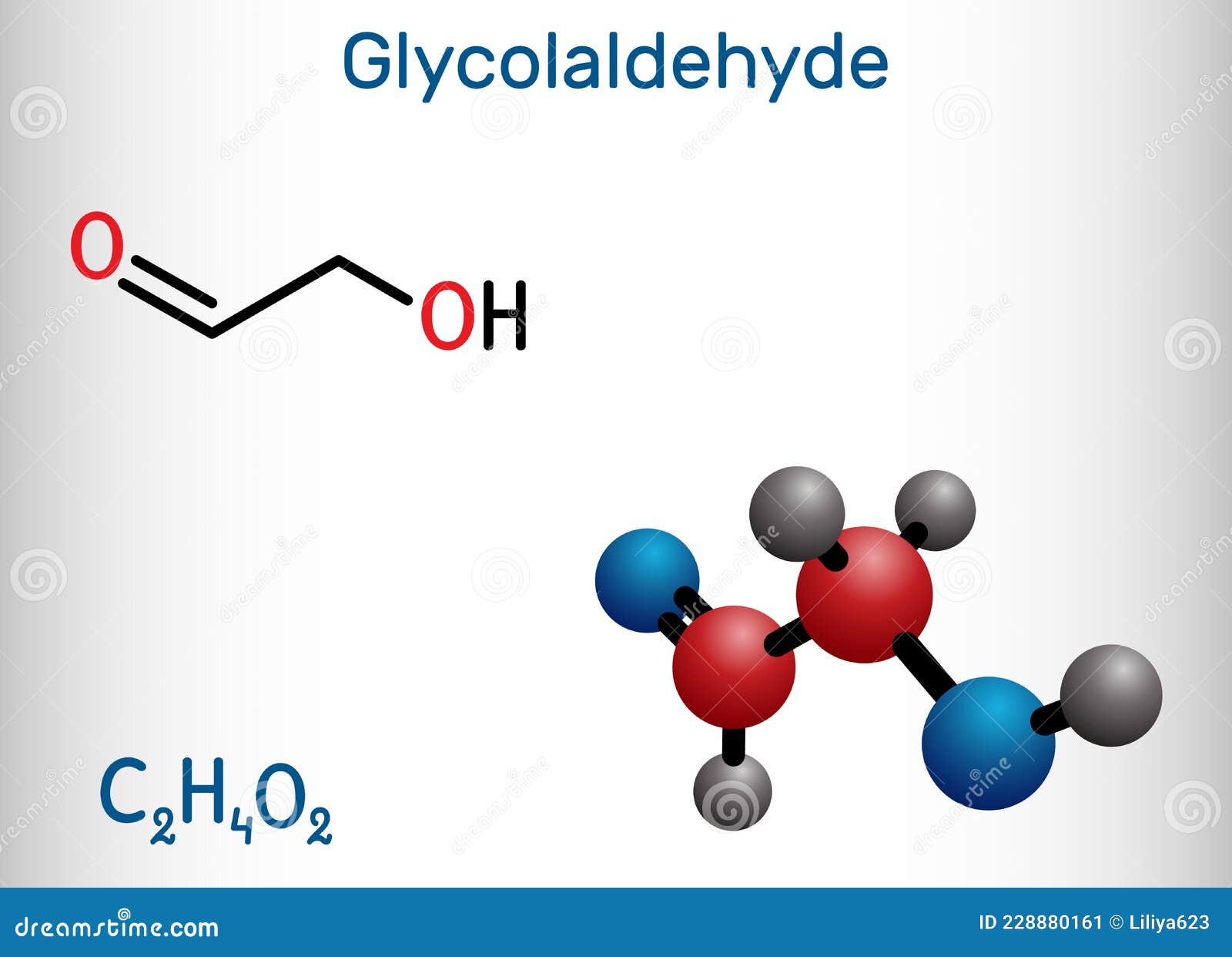 Glycolaldehyde Molecule. It Contains Aldehyde Group And Hydroxyl Group ...