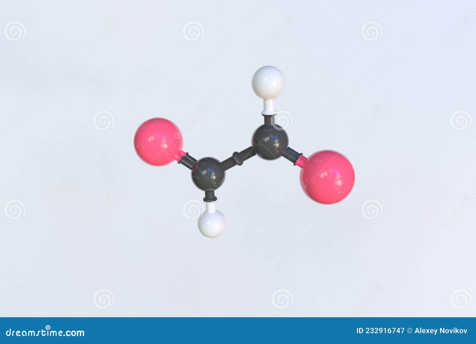 Glyoxal Molecule, Molecular Structures, Dialdehyde, 3d Model ...