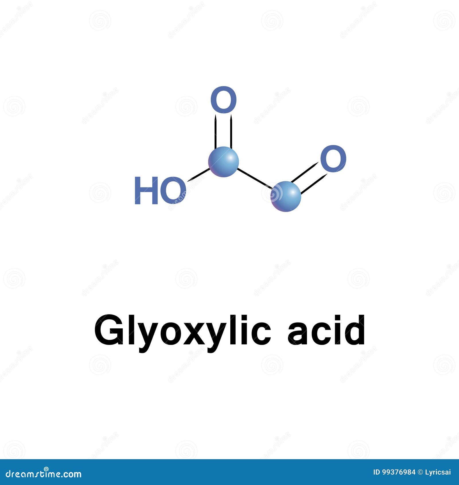 Glyoxylic oxoacetic acid stock vector. Illustration of molecule - 99376984