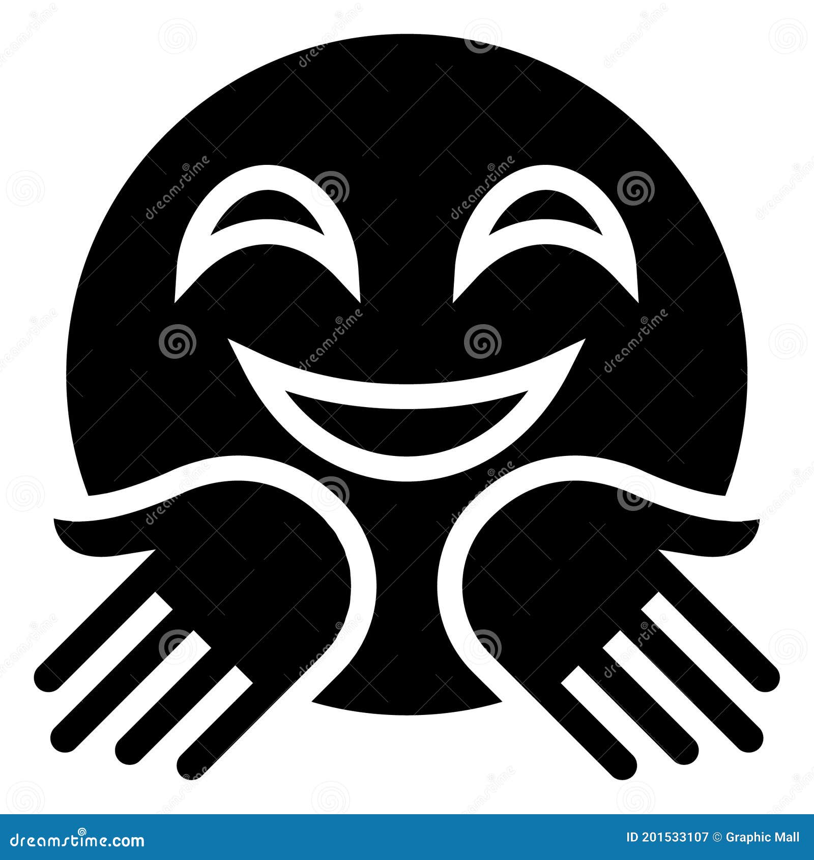 Glyph icon for emoji face. stock vector. Illustration of color - 201533107