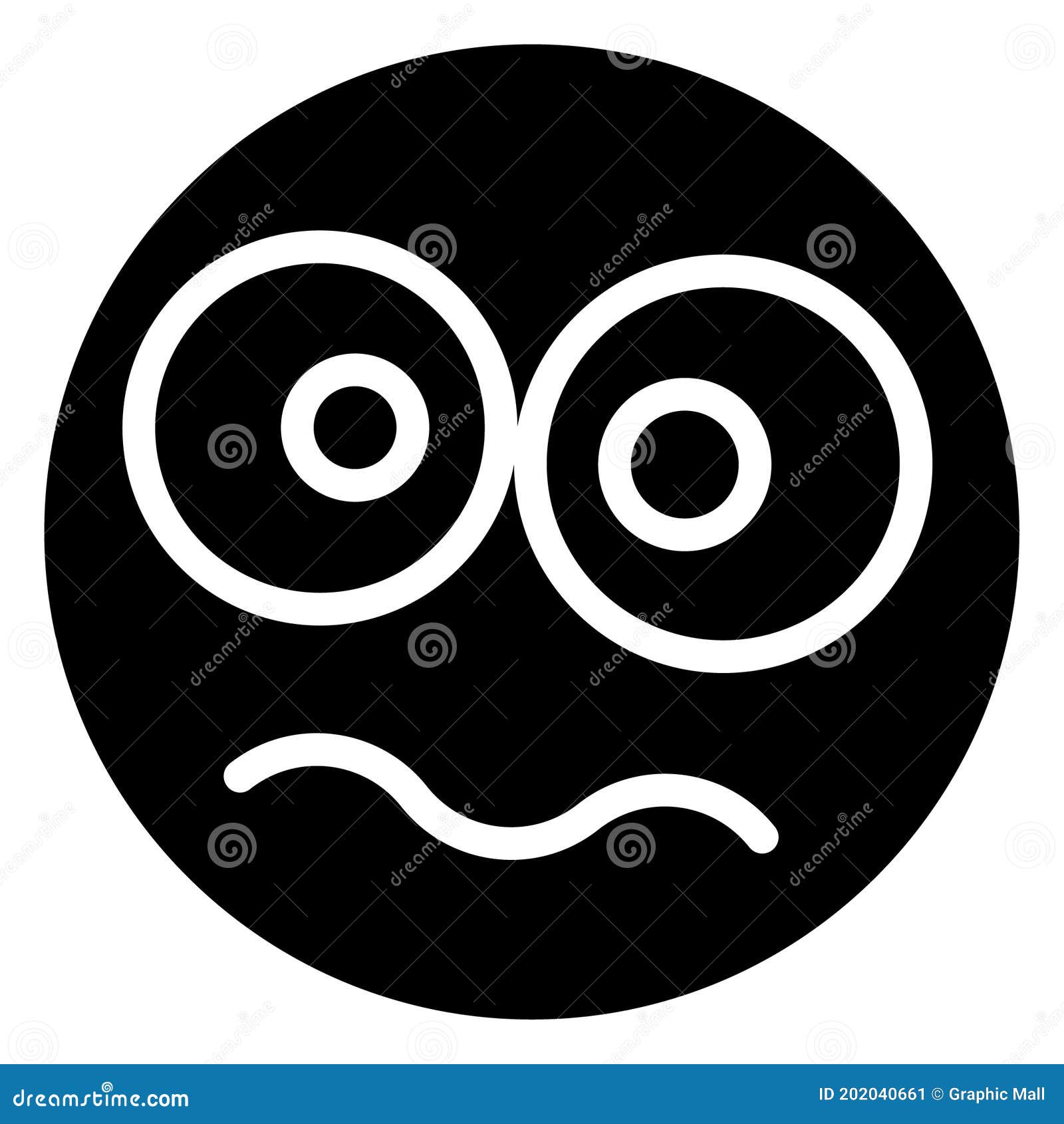Glyph icon for emoji face. stock vector. Illustration of glyph - 202040661