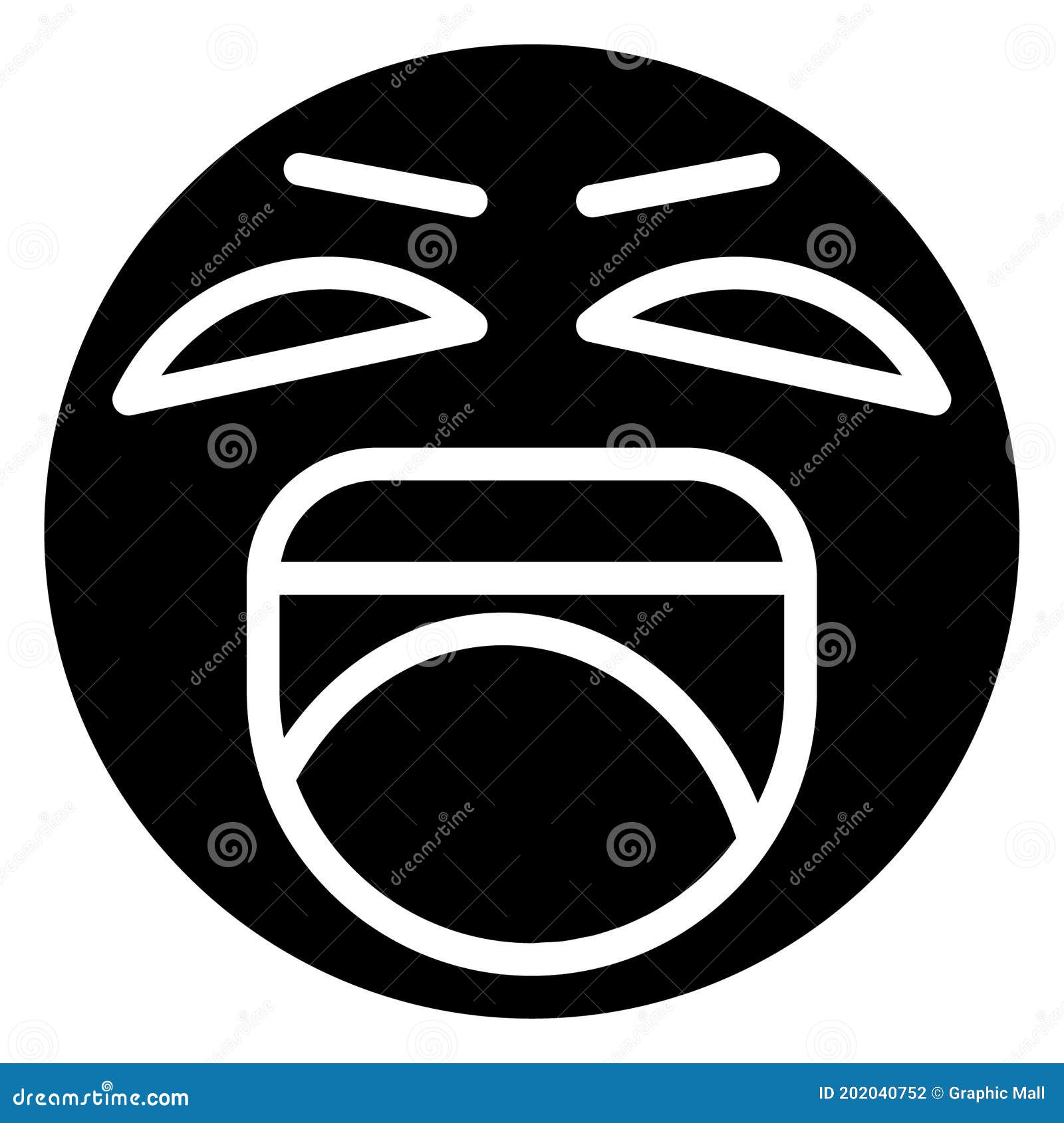 Glyph icon for emoji face. stock vector. Illustration of tongue - 202040752