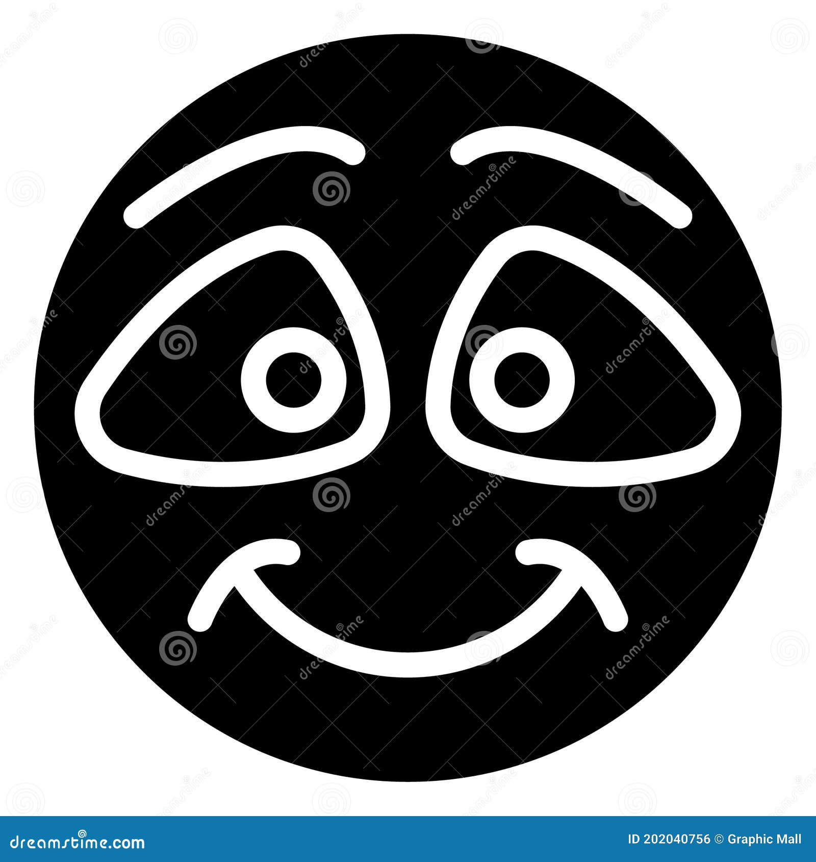 Glyph icon for emoji face. stock vector. Illustration of happy - 202040756