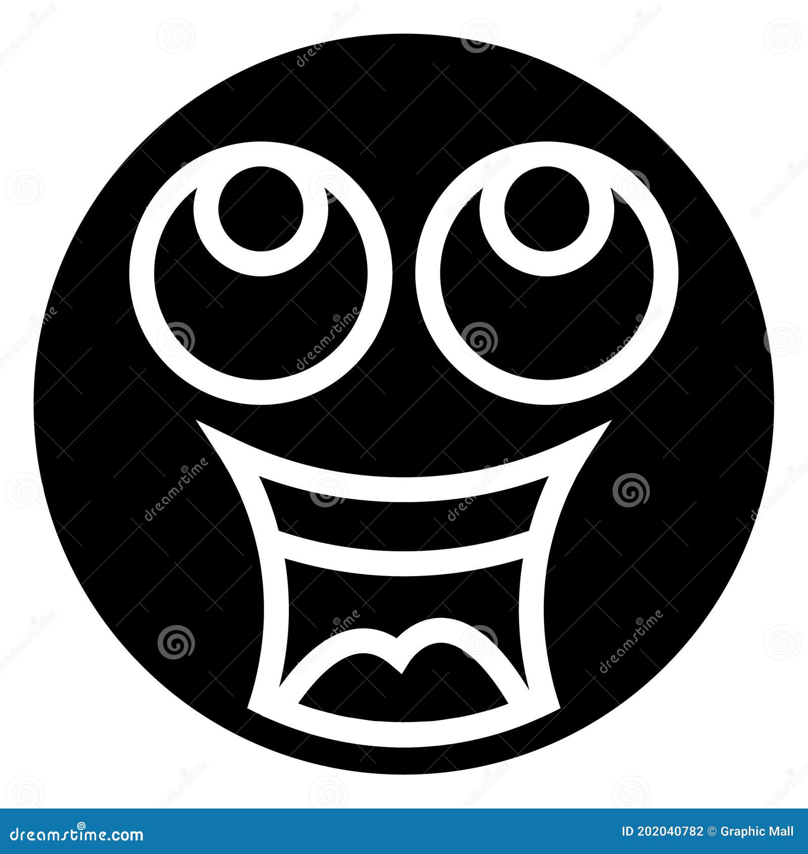 Glyph icon for emoji face. stock vector. Illustration of surprise ...