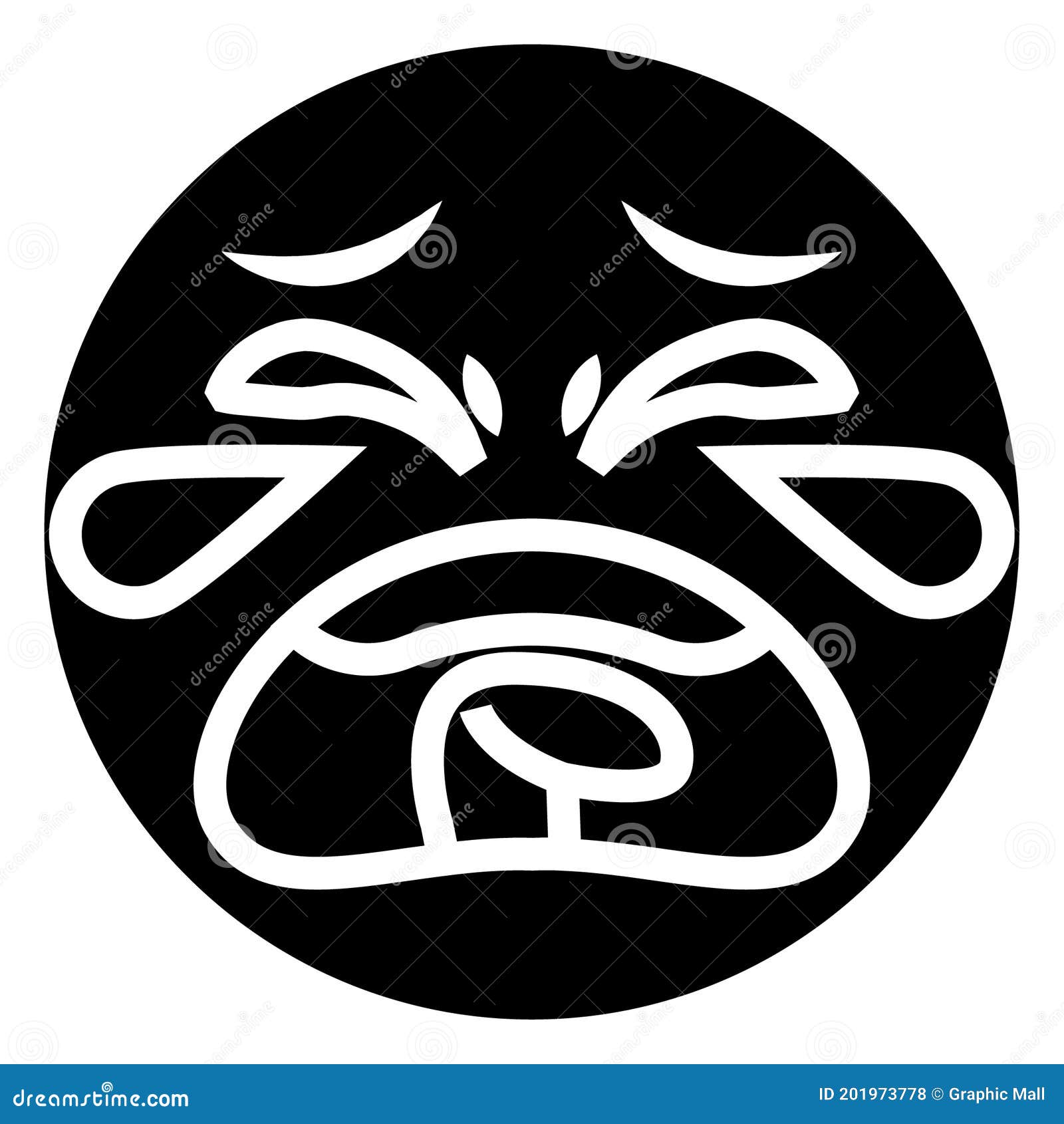 Glyph icon for emoji face. stock vector. Illustration of icon - 201973778