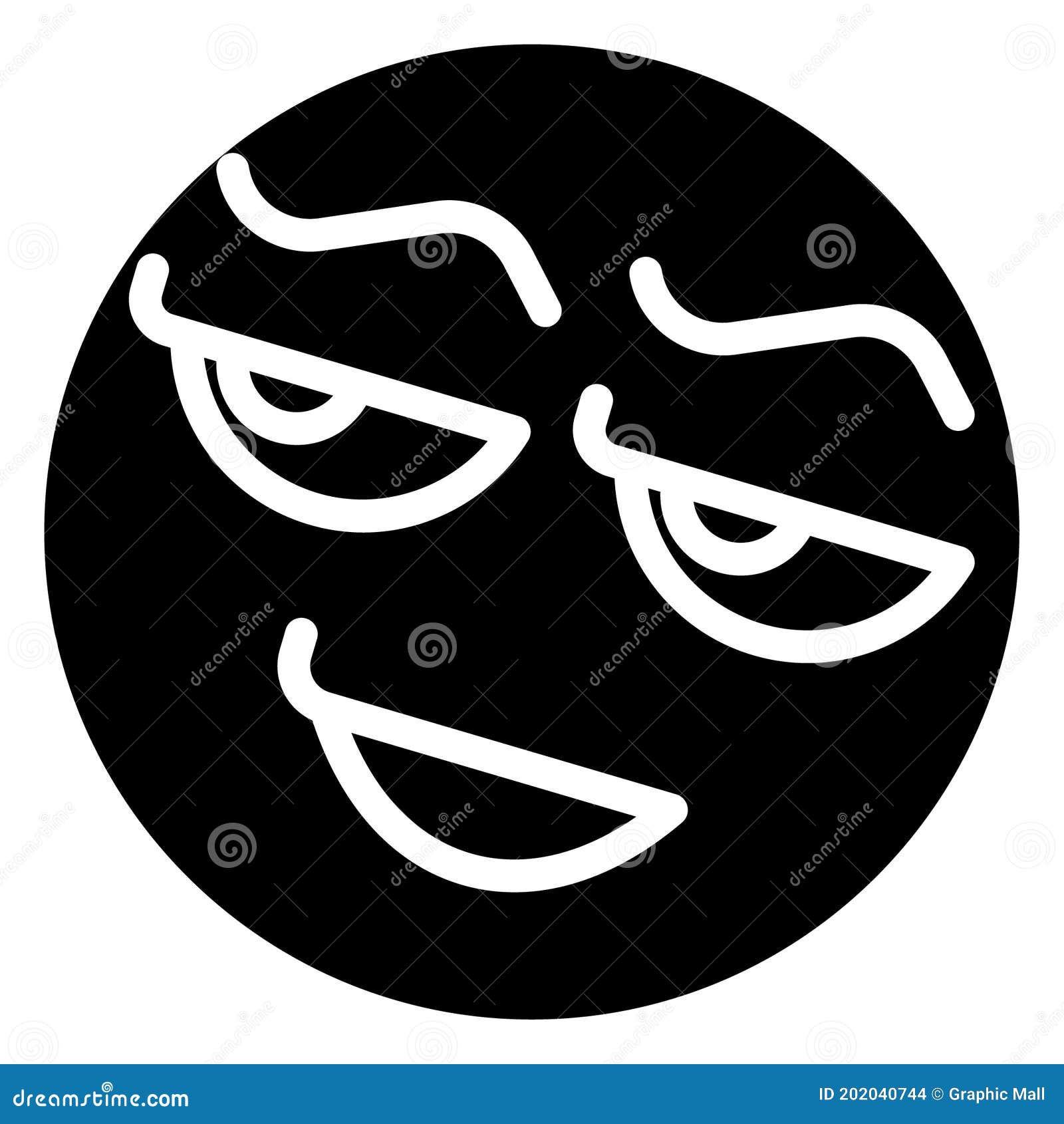 Glyph icon for emoji face. stock vector. Illustration of color - 202040744