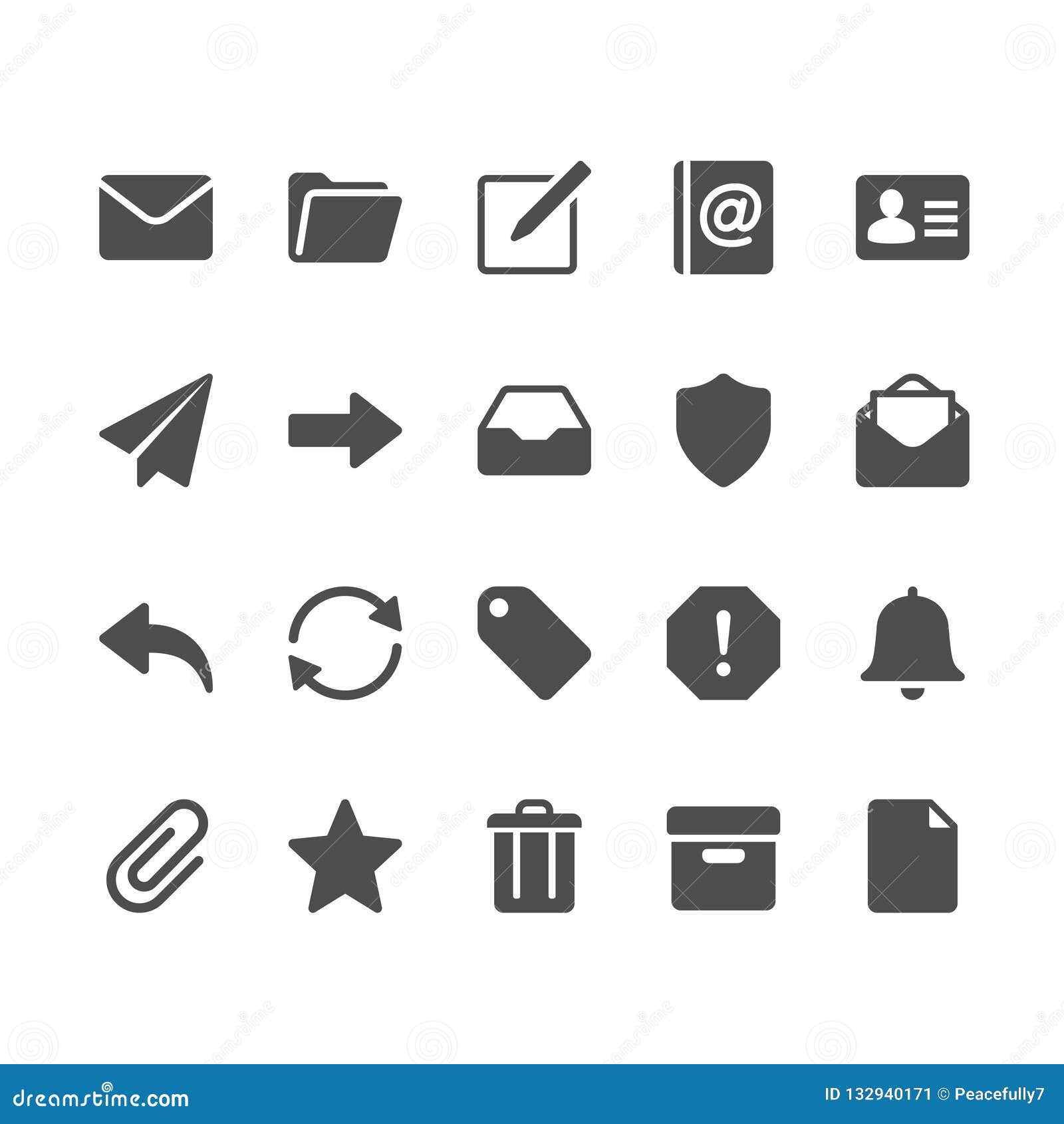 Email glyph icons stock vector. Illustration of important - 132940171