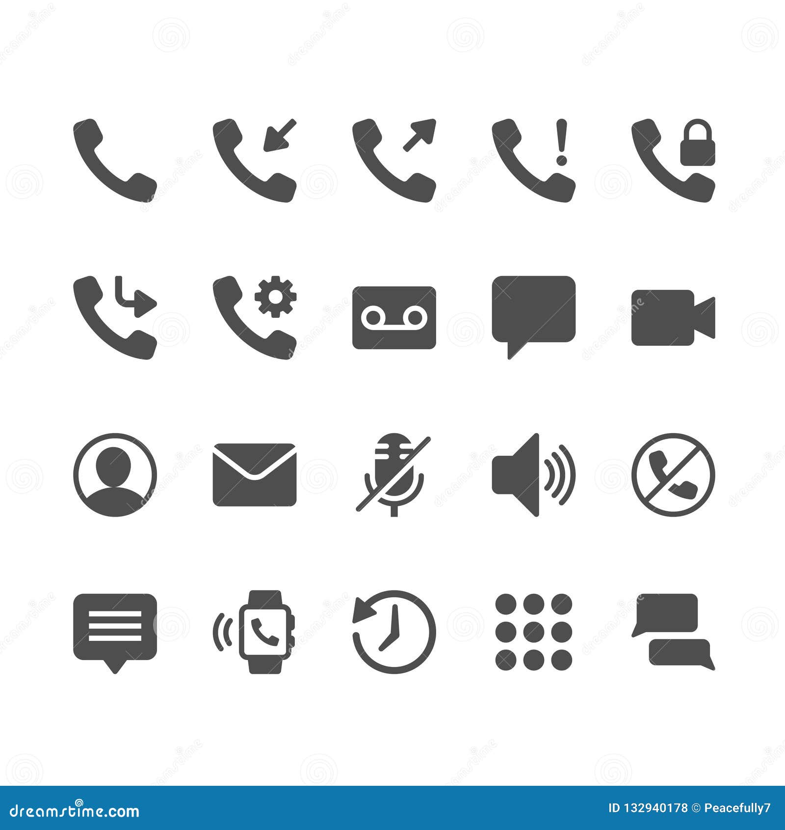 Telephone glyph icons stock vector. Illustration of perfect - 132940178