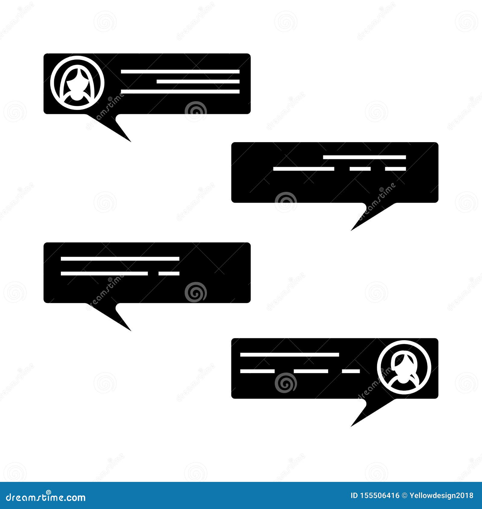 Glyph Speech Icon Set. Dialogue, Chatting, Communication Stock Vector ...