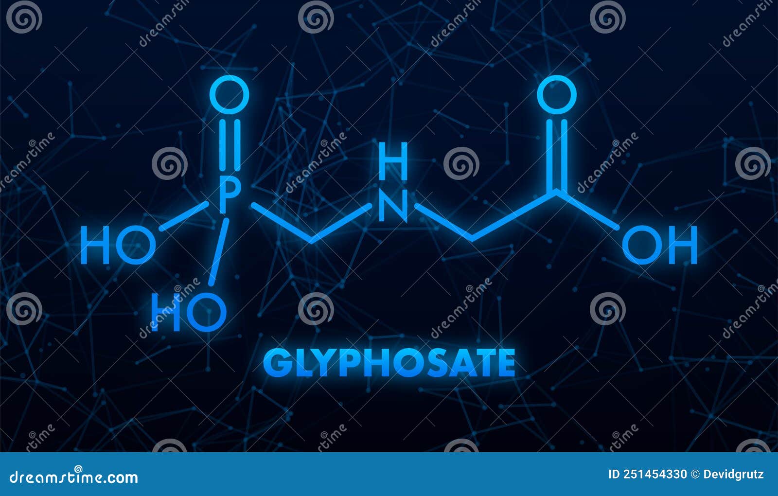 Glyphosate Formula. Glyphosate Herbicide Molecule Stock Vector ...