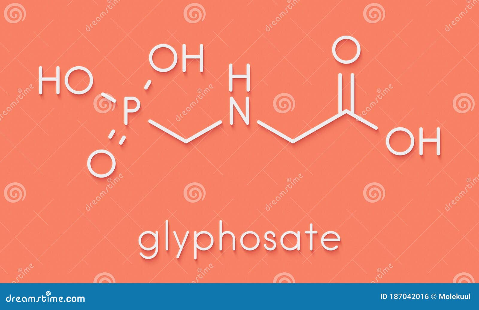 Glyphosate Herbicide Molecule. Skeletal Formula. Chemical Structure ...