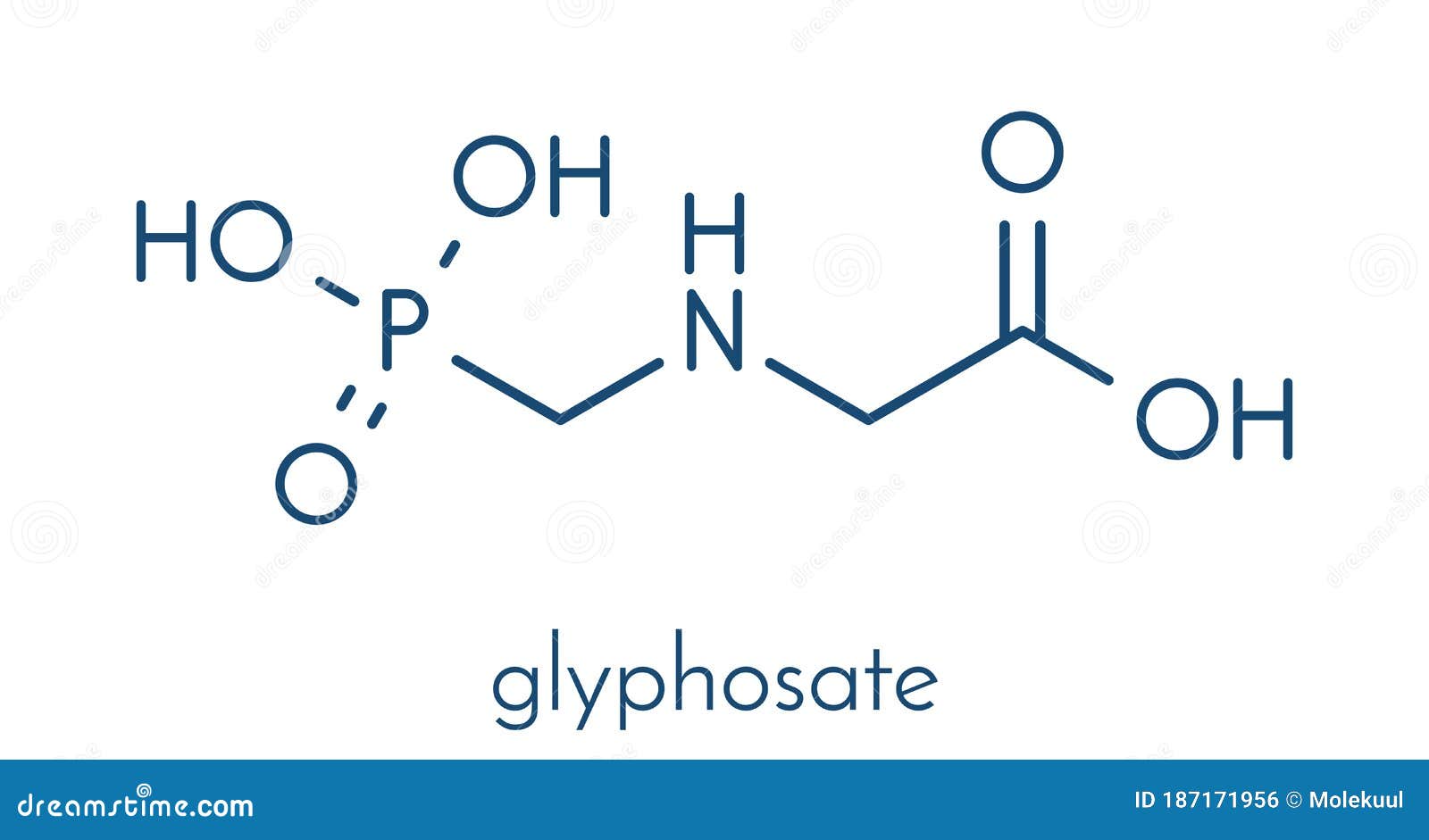 Glyphosate Herbicide Molecule. Skeletal Formula. Chemical Structure ...
