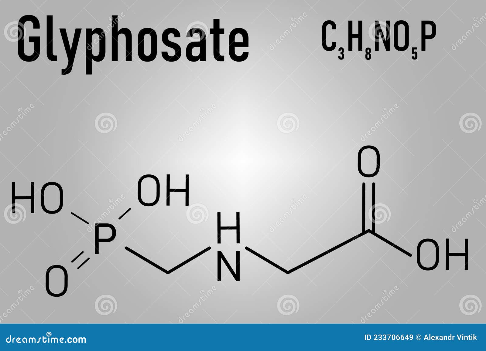Glyphosate Herbicide Molecule. Skeletal Formula. Chemical Structure ...