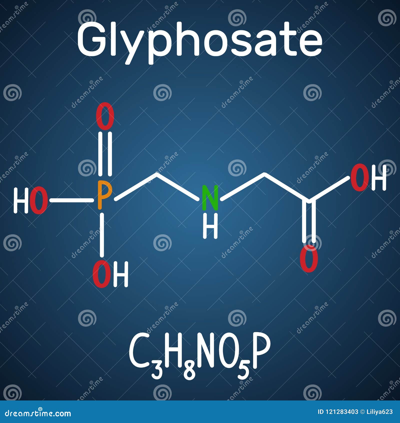 Glyphosate Molecule. it is a Broad-spectrum Systemic Herbicide Stock ...