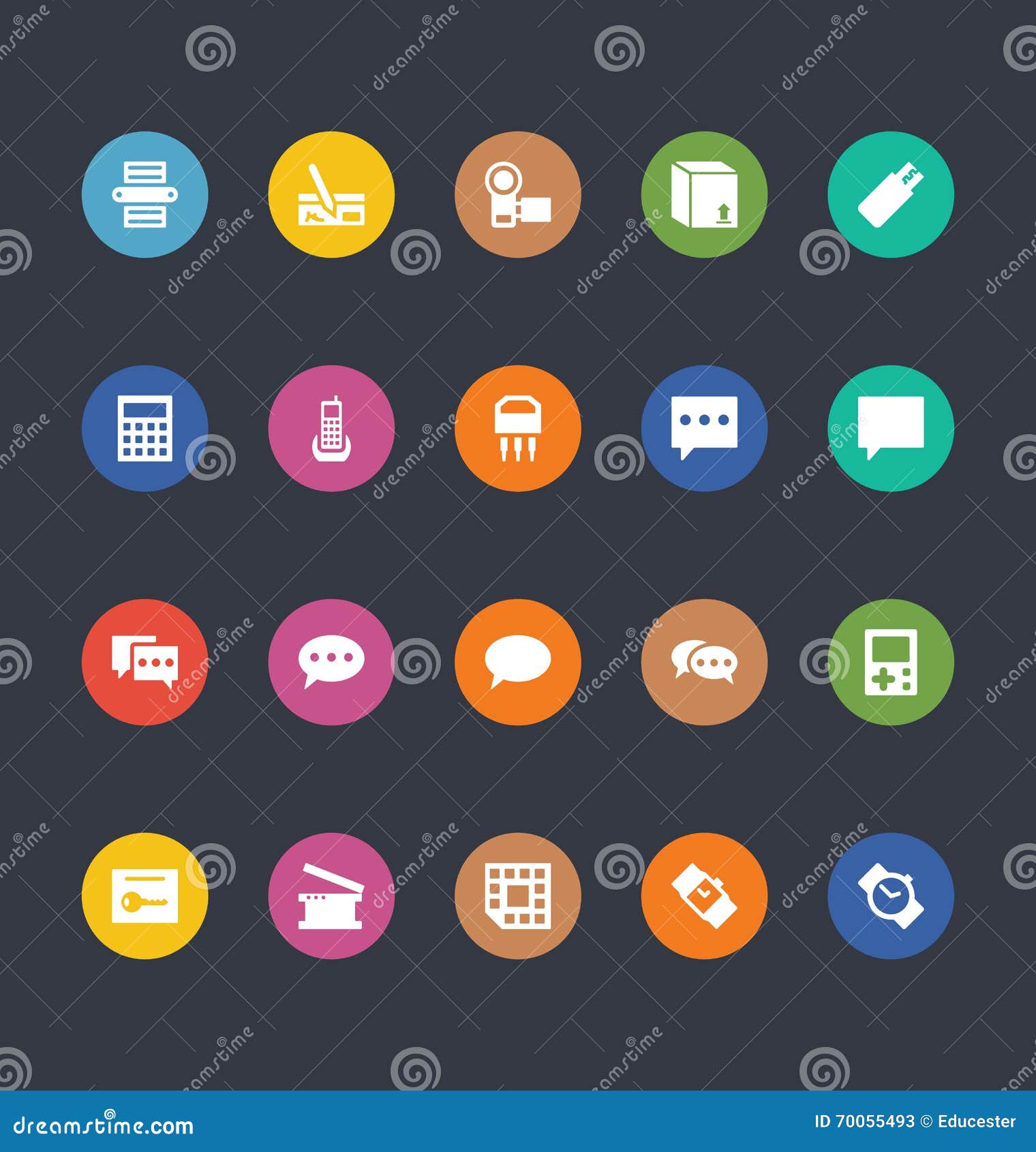 Glyphs Colored Vector Icons 9 Stock Illustration - Illustration of ...