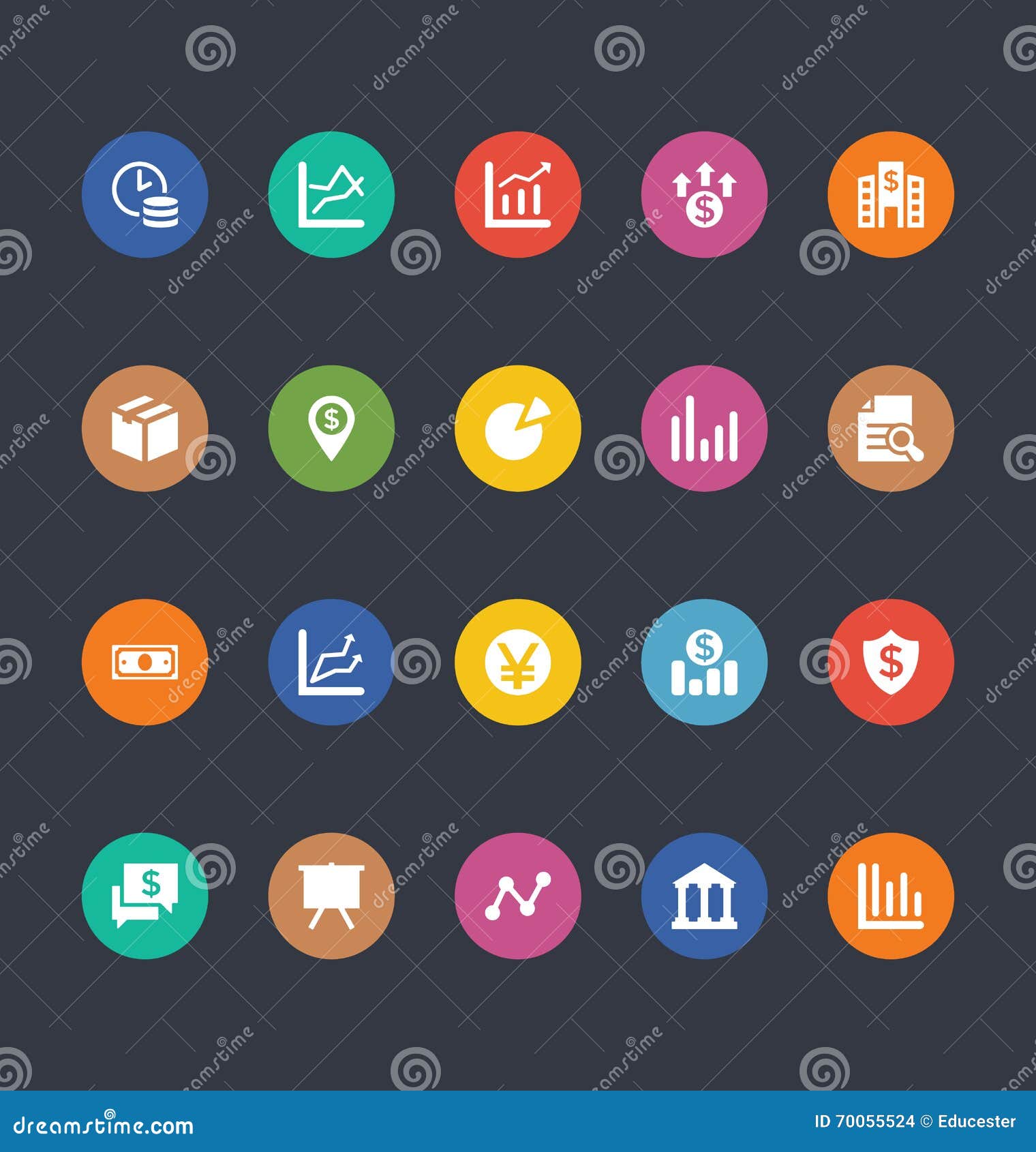 Glyphs Colored Vector Icons 17 Stock Illustration - Illustration of ...