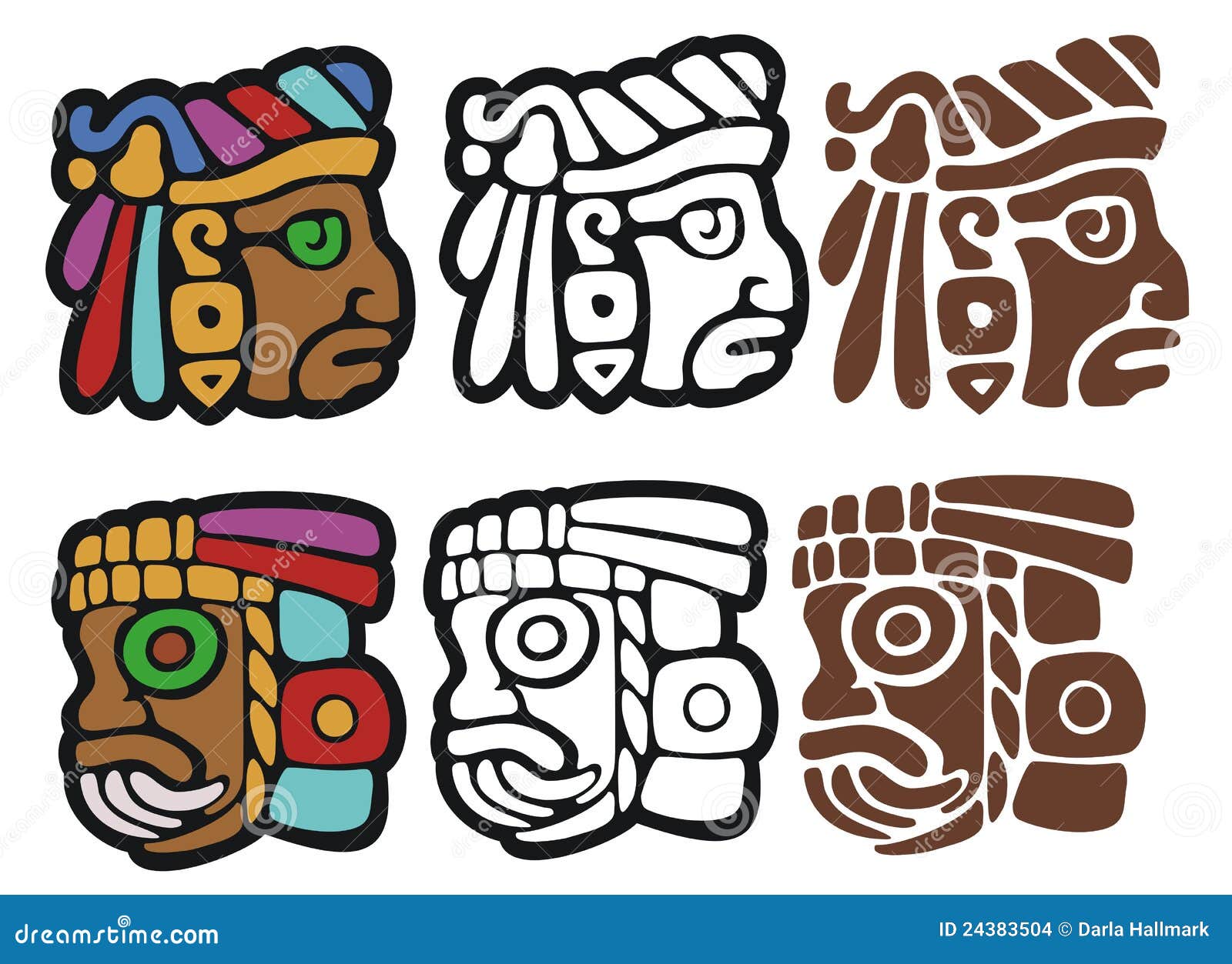 Glyphs mayas del estilo ilustración del vector. Ilustración de muestra ...