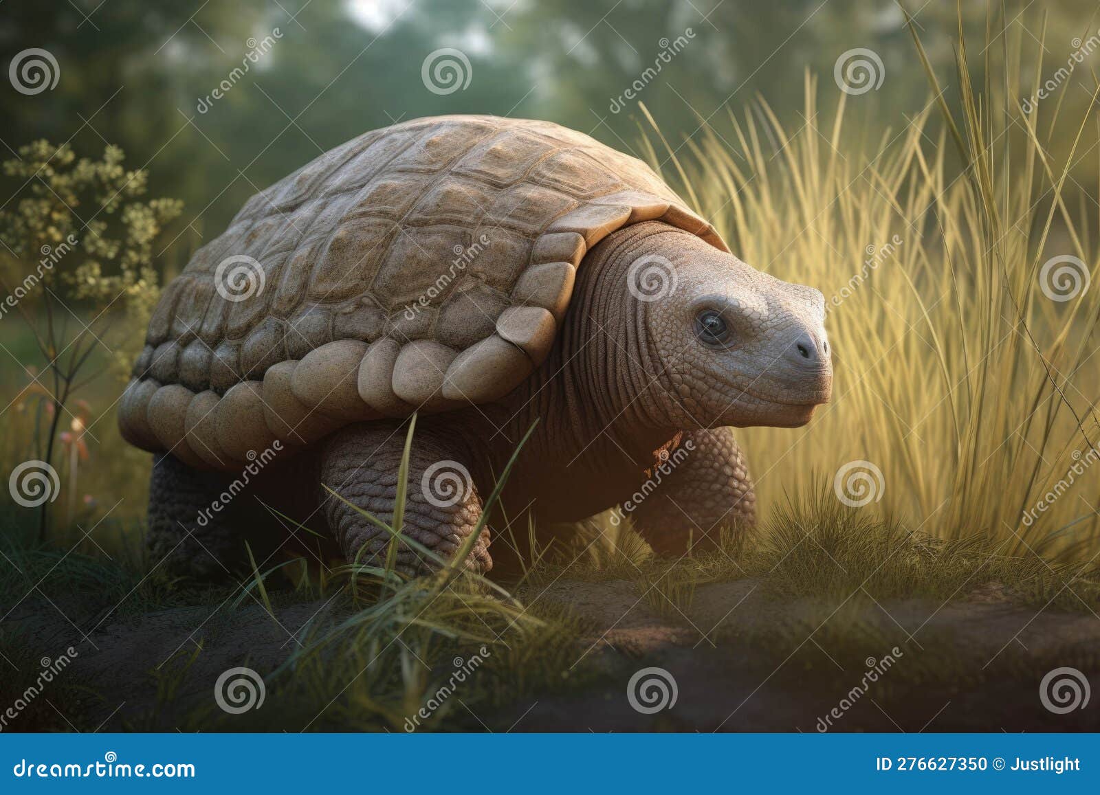 A Glyptodon Snacking on a Patch of Grass Content at Last. Stock ...