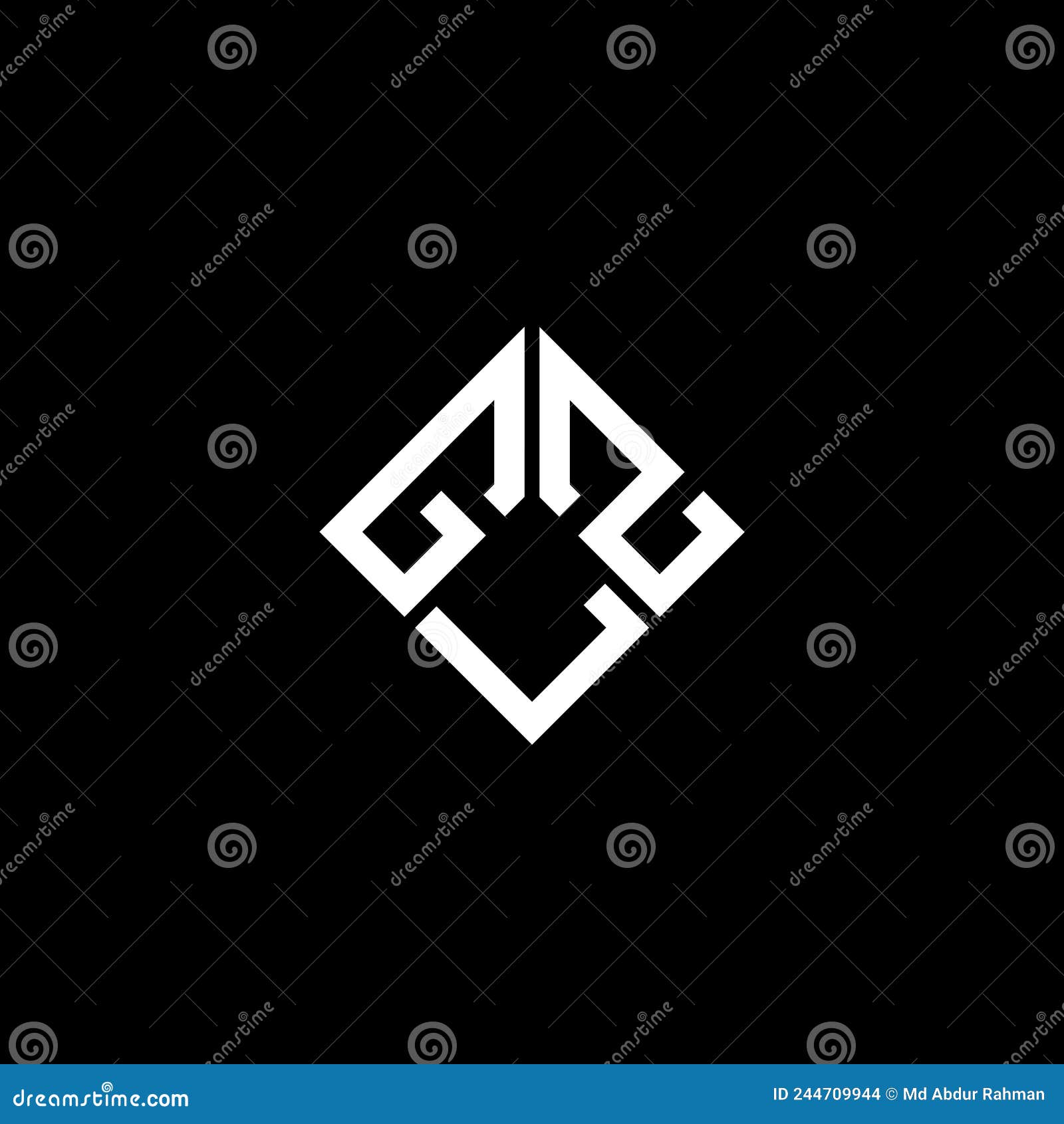 GLZ Letter Logo Design on Black Background. GLZ Creative Initials ...