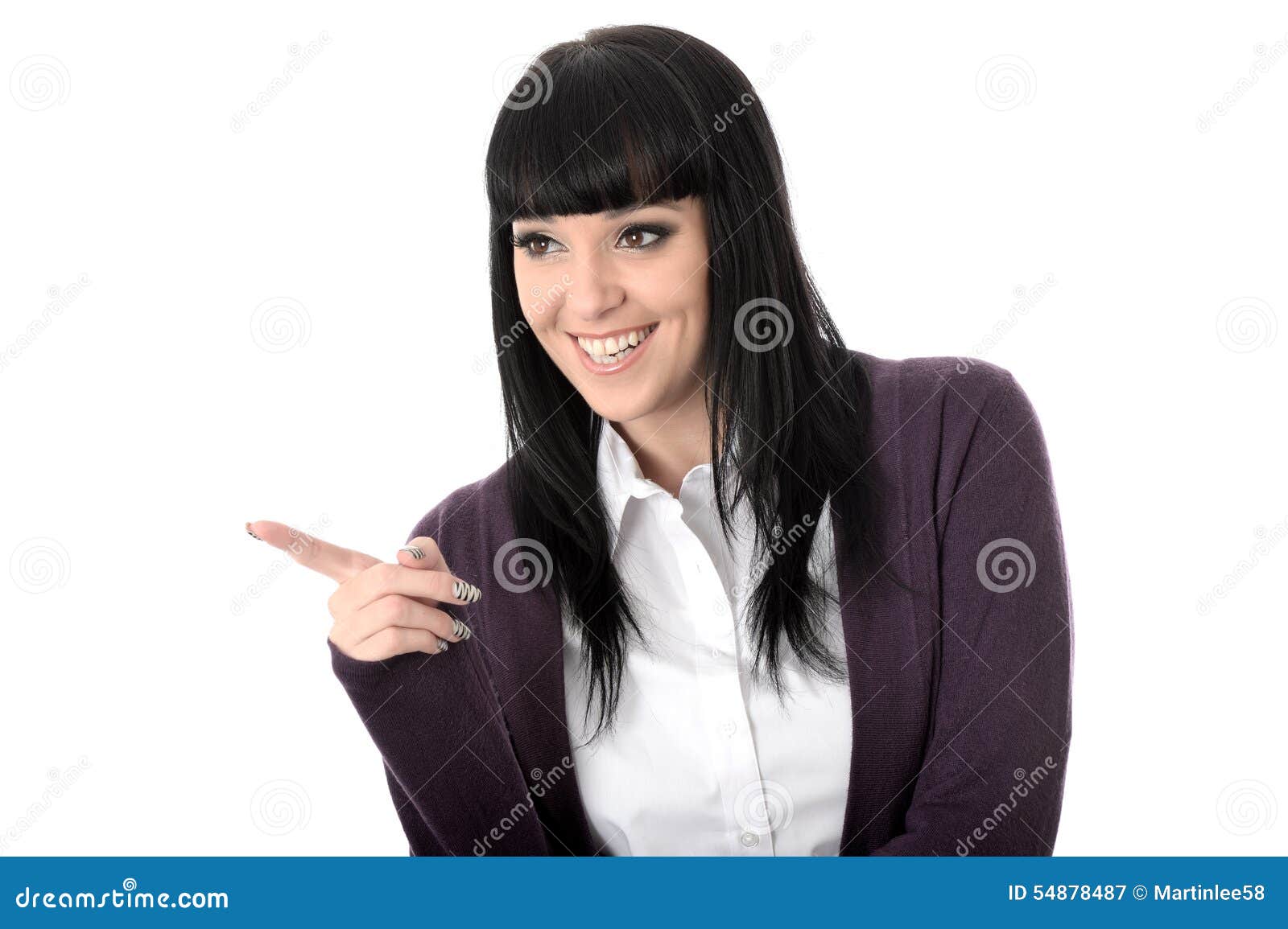 Glückliche Attraktive Lachende Und Zeigende Frau Stockbild - Bild von ... Glückliche Attraktive Lachende Und Zeigende Frau Stockbild - Bild von ...