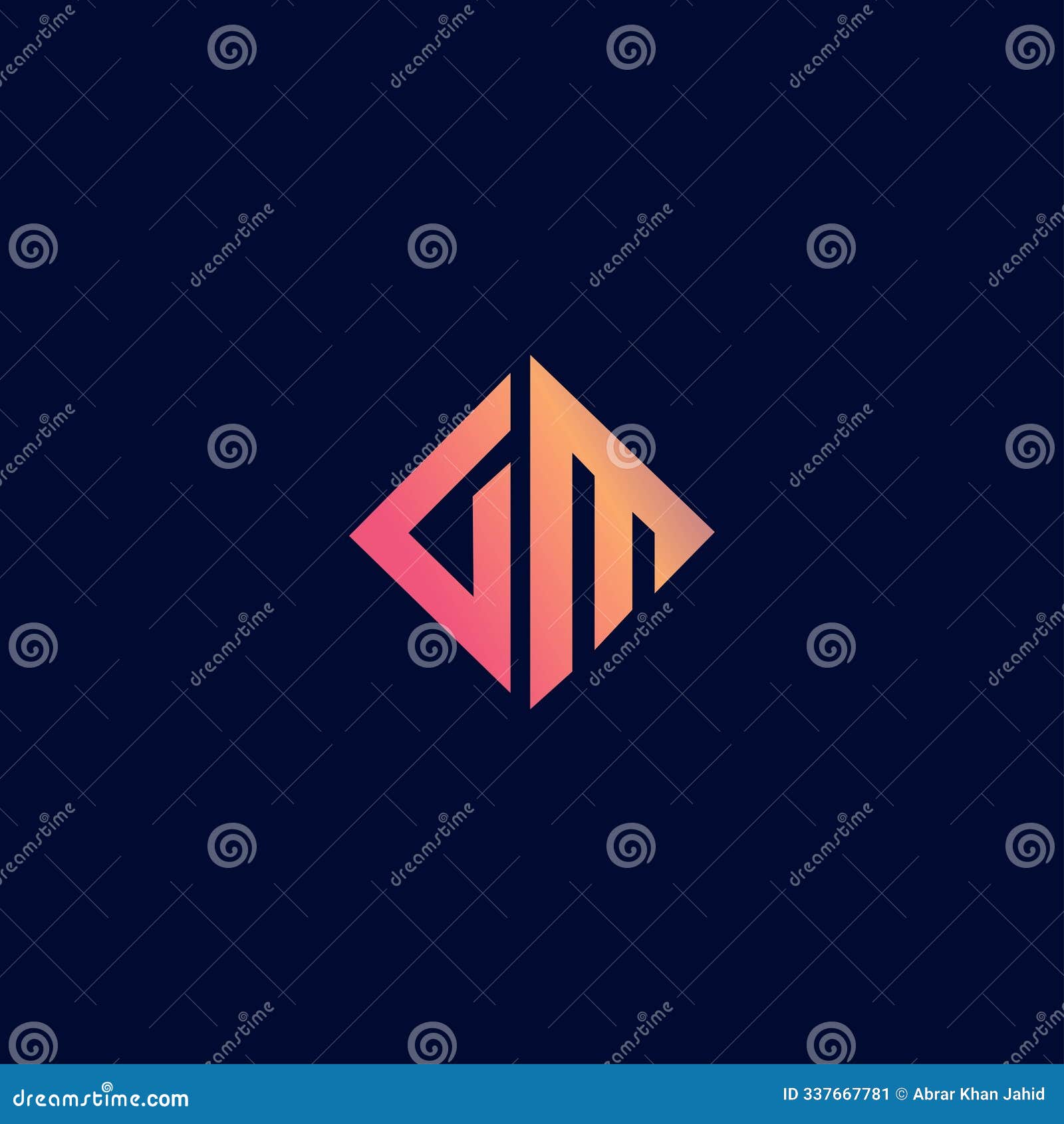 GM build linked logo stock illustration. Illustration of cyberspace ...