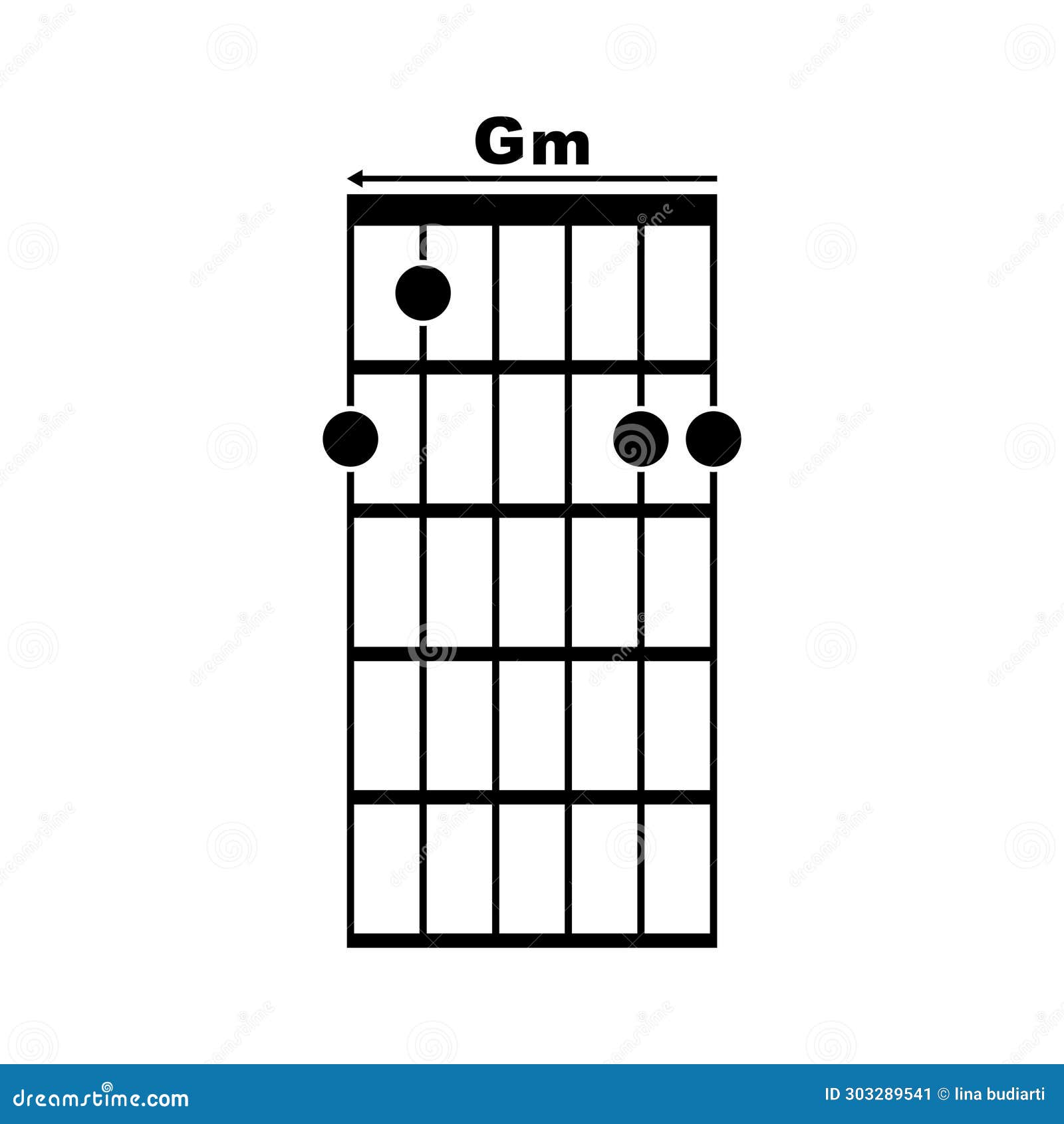 Gm guitar chord icon stock vector. Illustration of business - 303289541