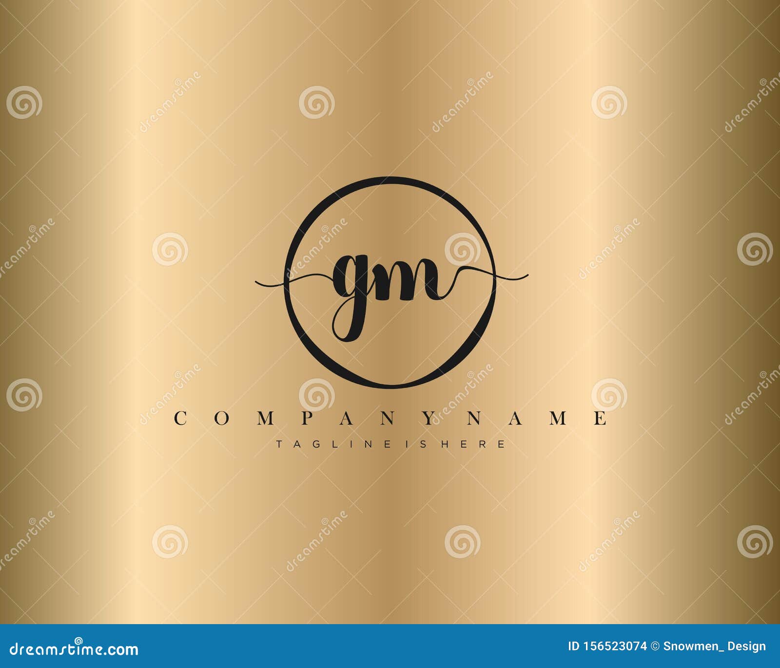 GM Initial Handwriting Logo Template Vector. Stock Vector ...