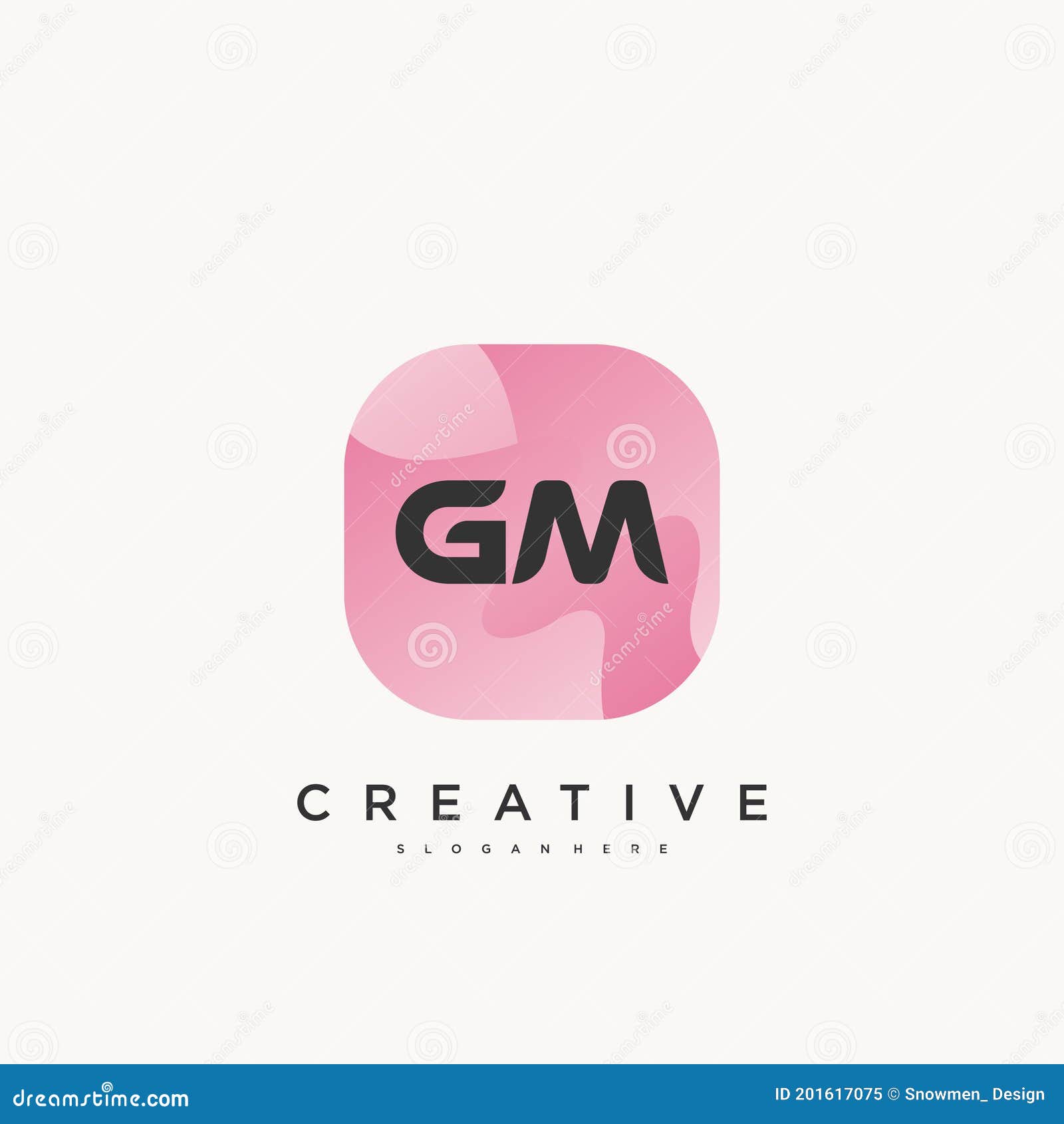 GM Initial Letter Logo Icon Design Template Elements with Wave Colorful ...
